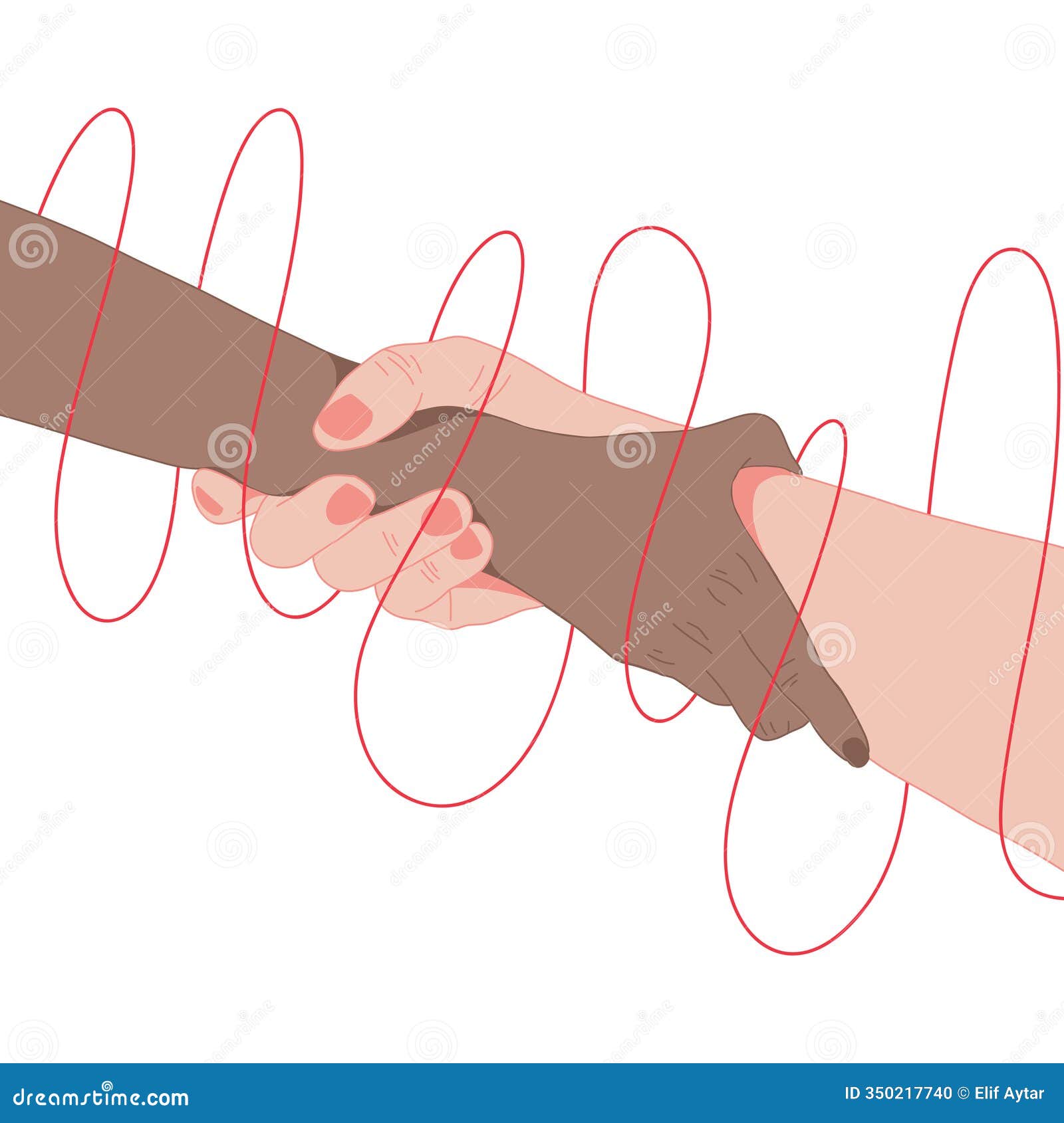 Helping Hand with Trapped in Red Tangled Strings. Gesture, Sign of Help ...