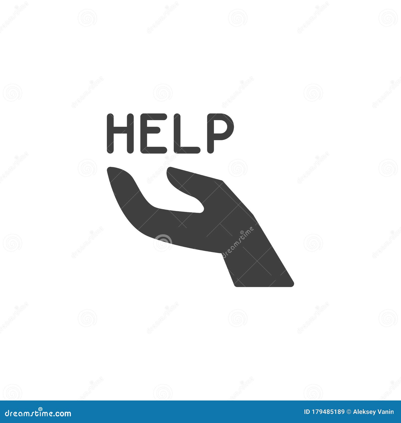 Helping hand vector icon stock vector. Illustration of sign - 179485189