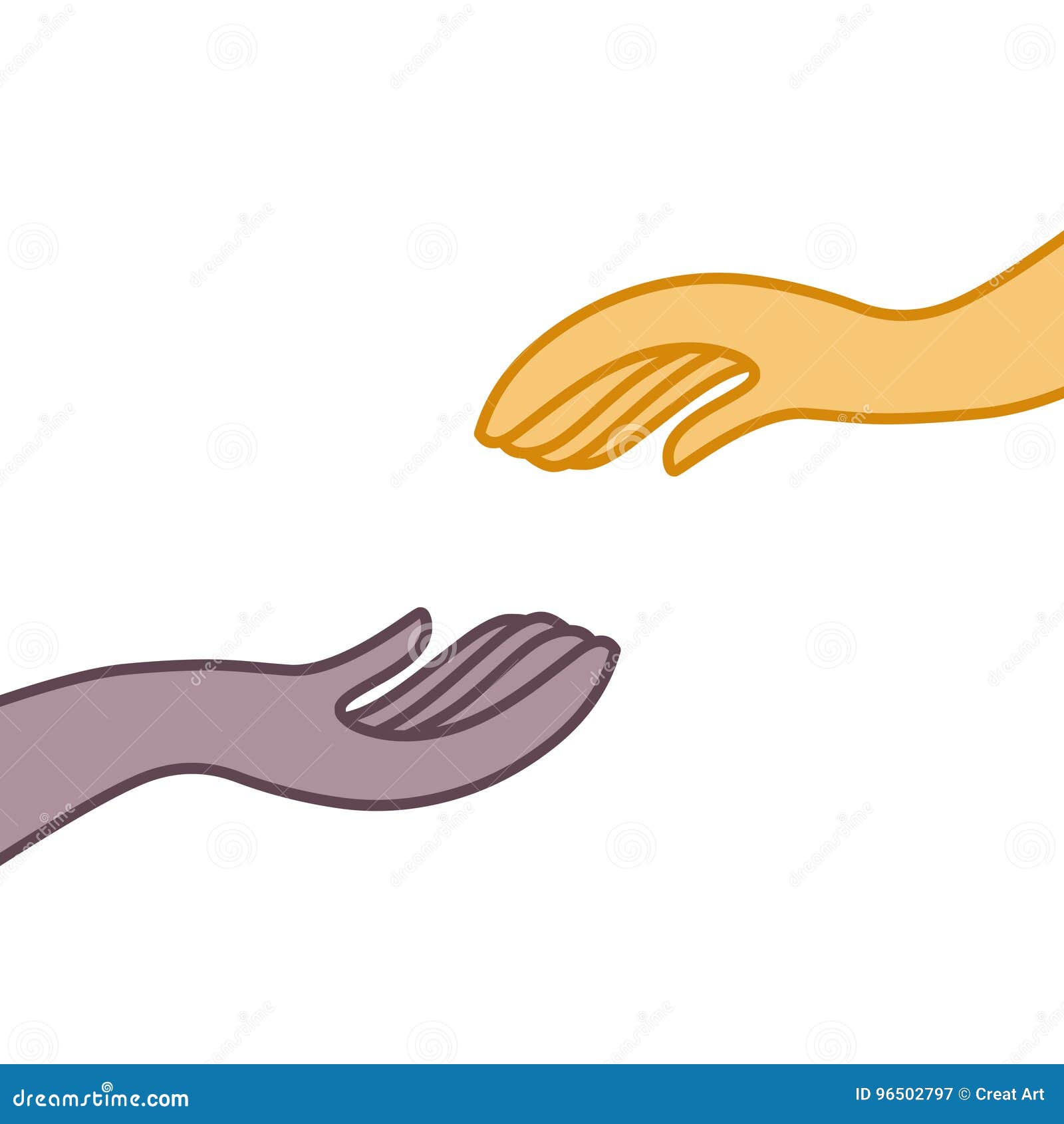 Helping hand stock vector. Illustration of palm, background - 96502797