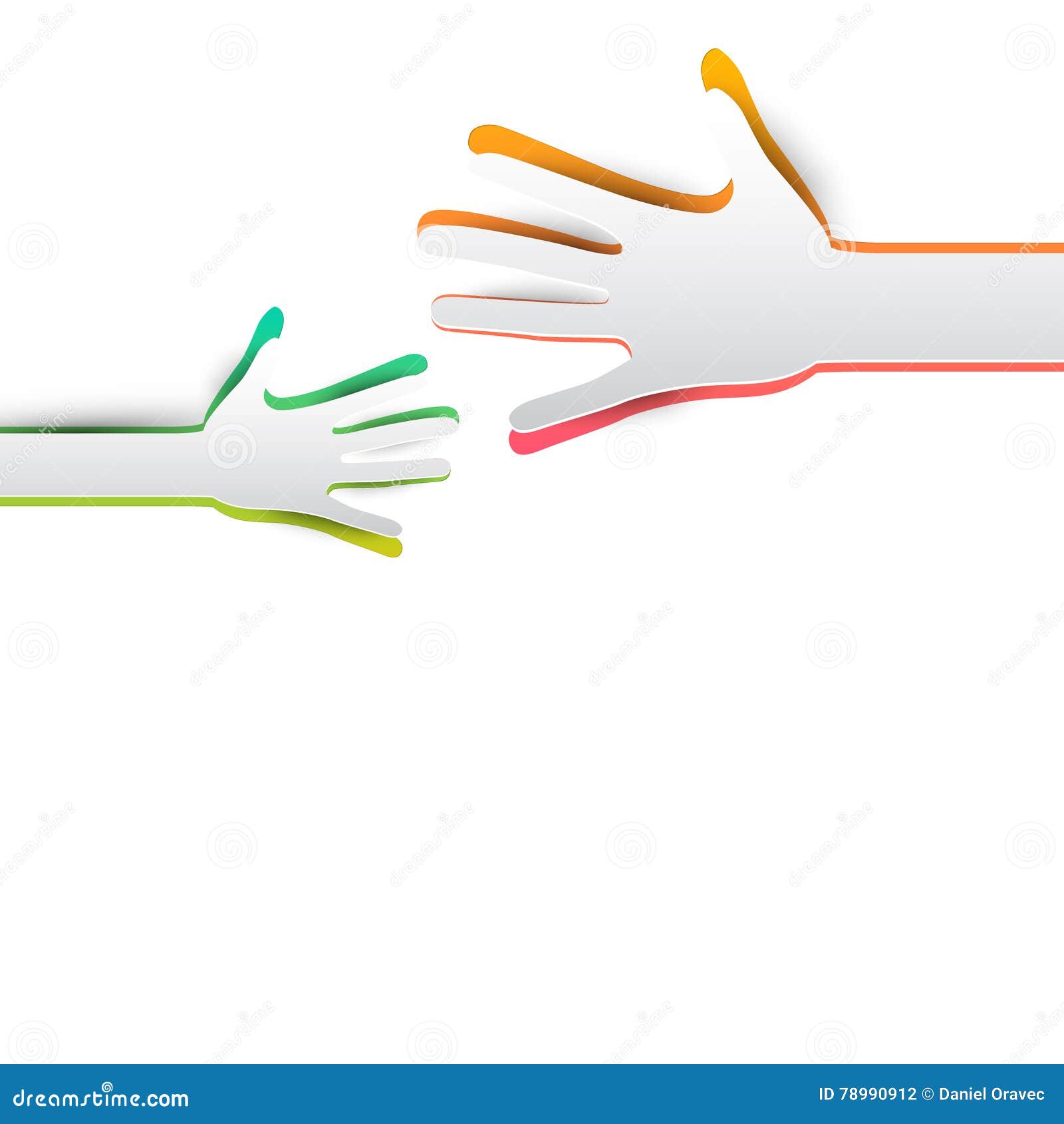 Helping Hand. Vector Paper Cut Hands Stock Vector - Illustration of ...