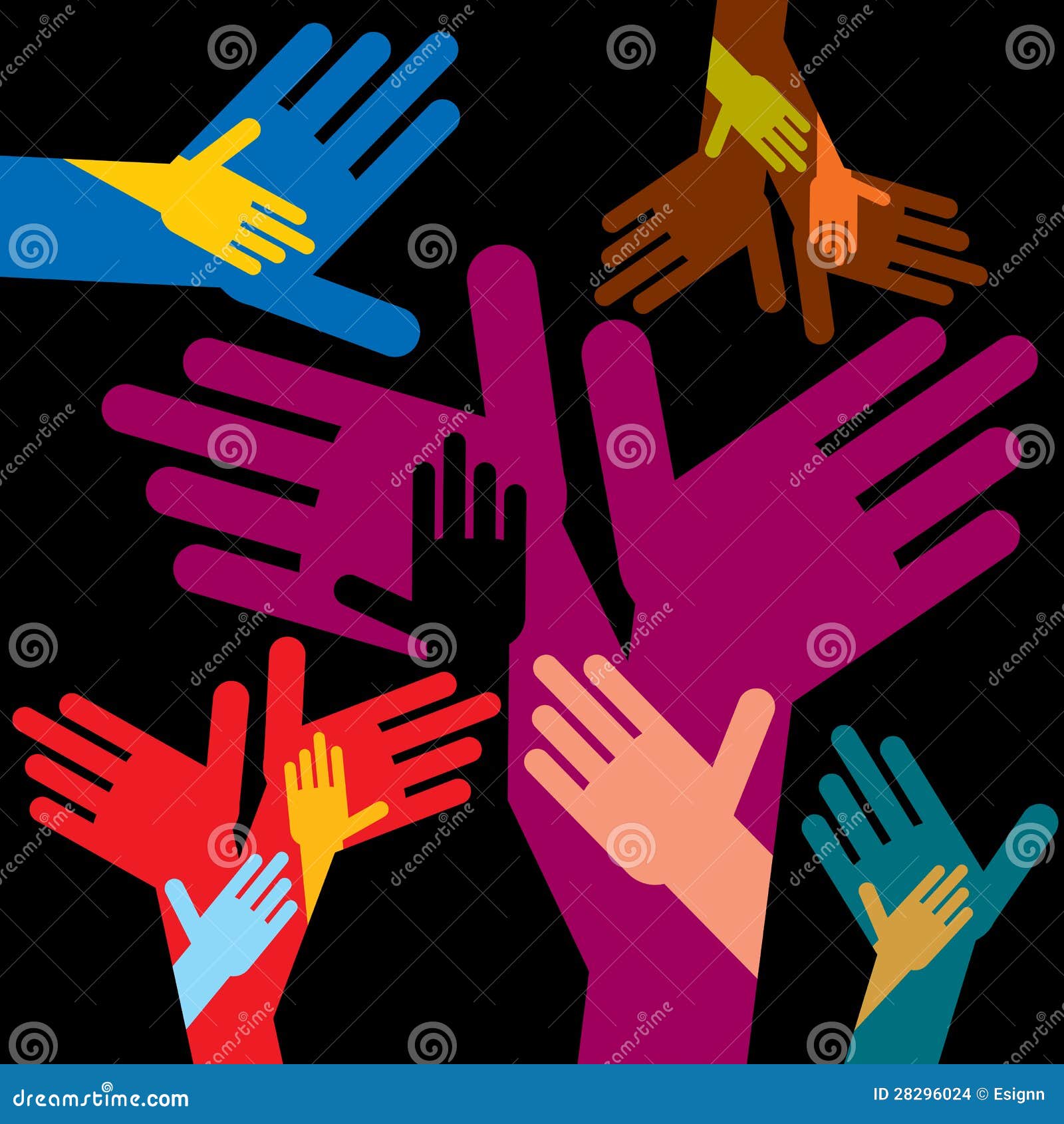 Helping hands stock vector. Illustration of black, palm - 28296024