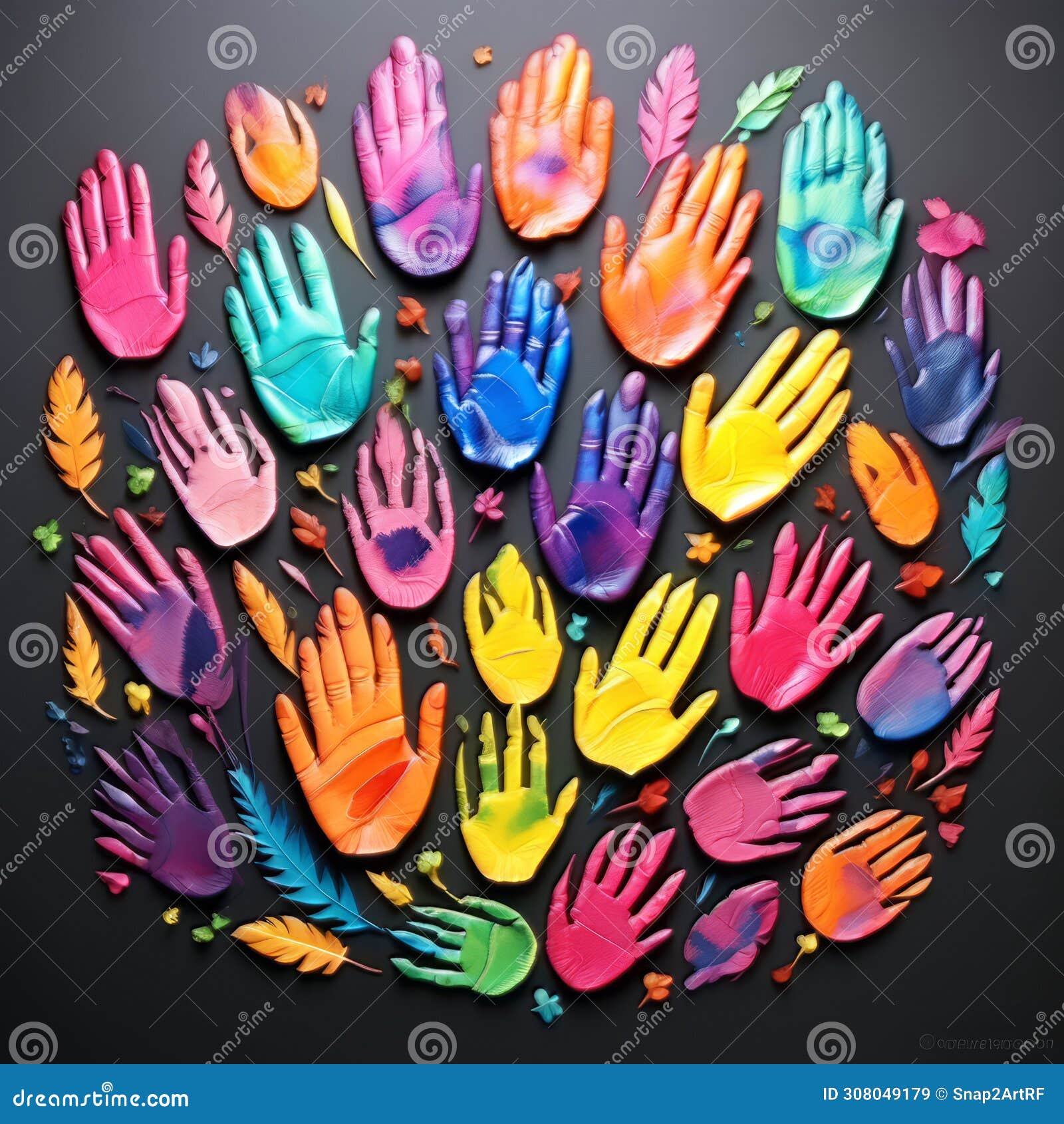 Helping Hands from All Over, Created with Generative AI Technology ...