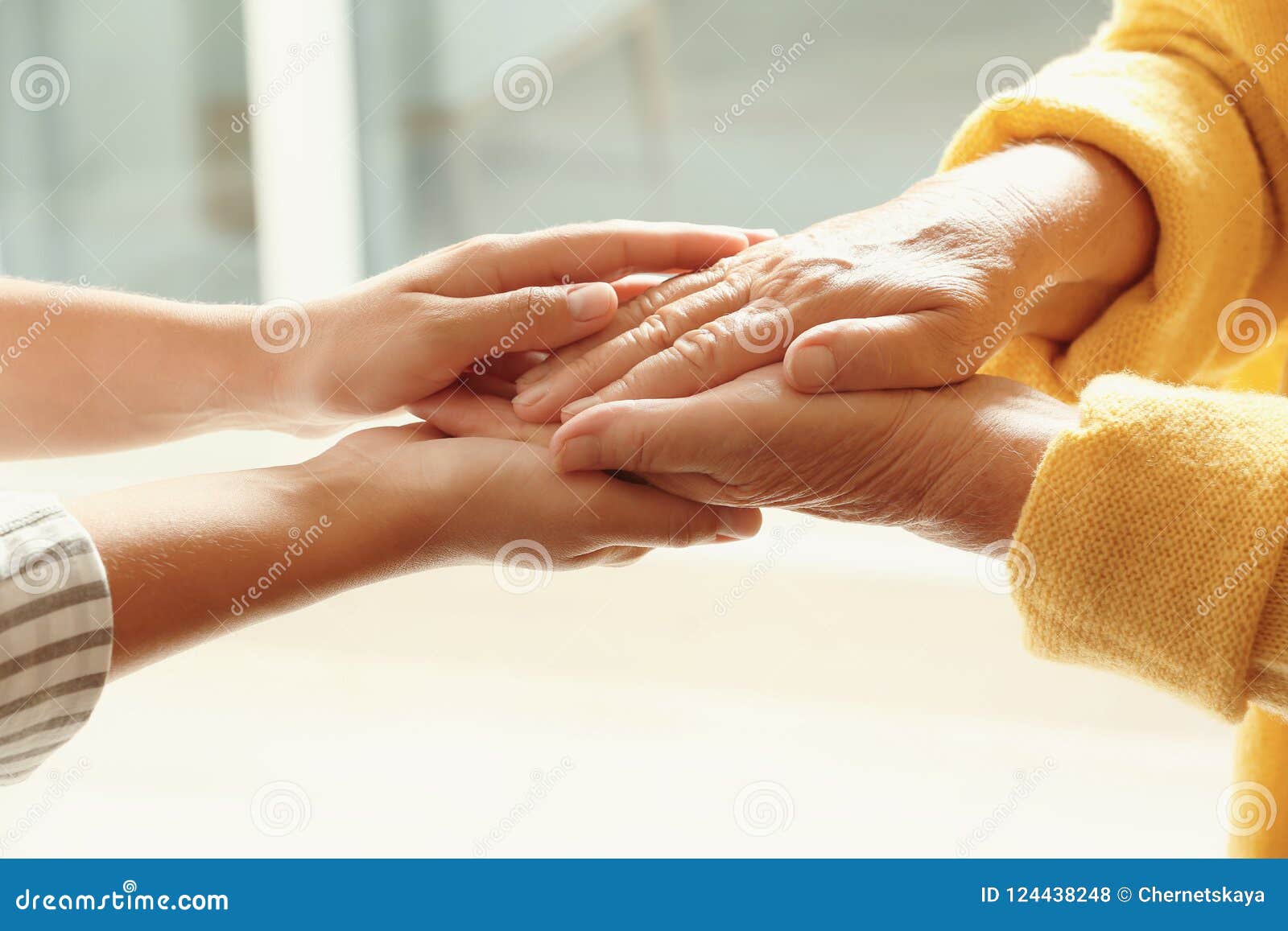 Helping Hands on Blurred Background, Closeup Stock Photo - Image of ...