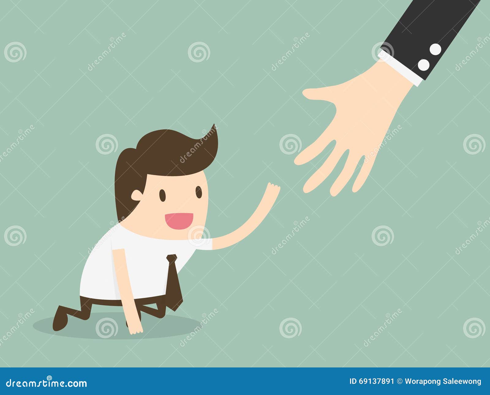 Helping hands stock vector. Illustration of assistance - 69137891