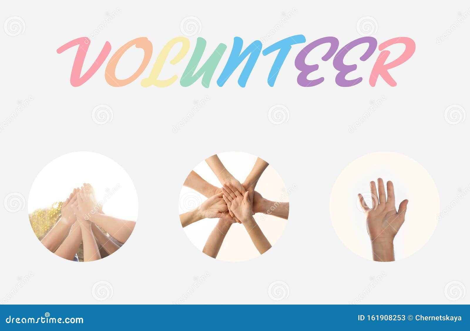 Helping Hands Collage on Background. Volunteer Movement Stock Image ...