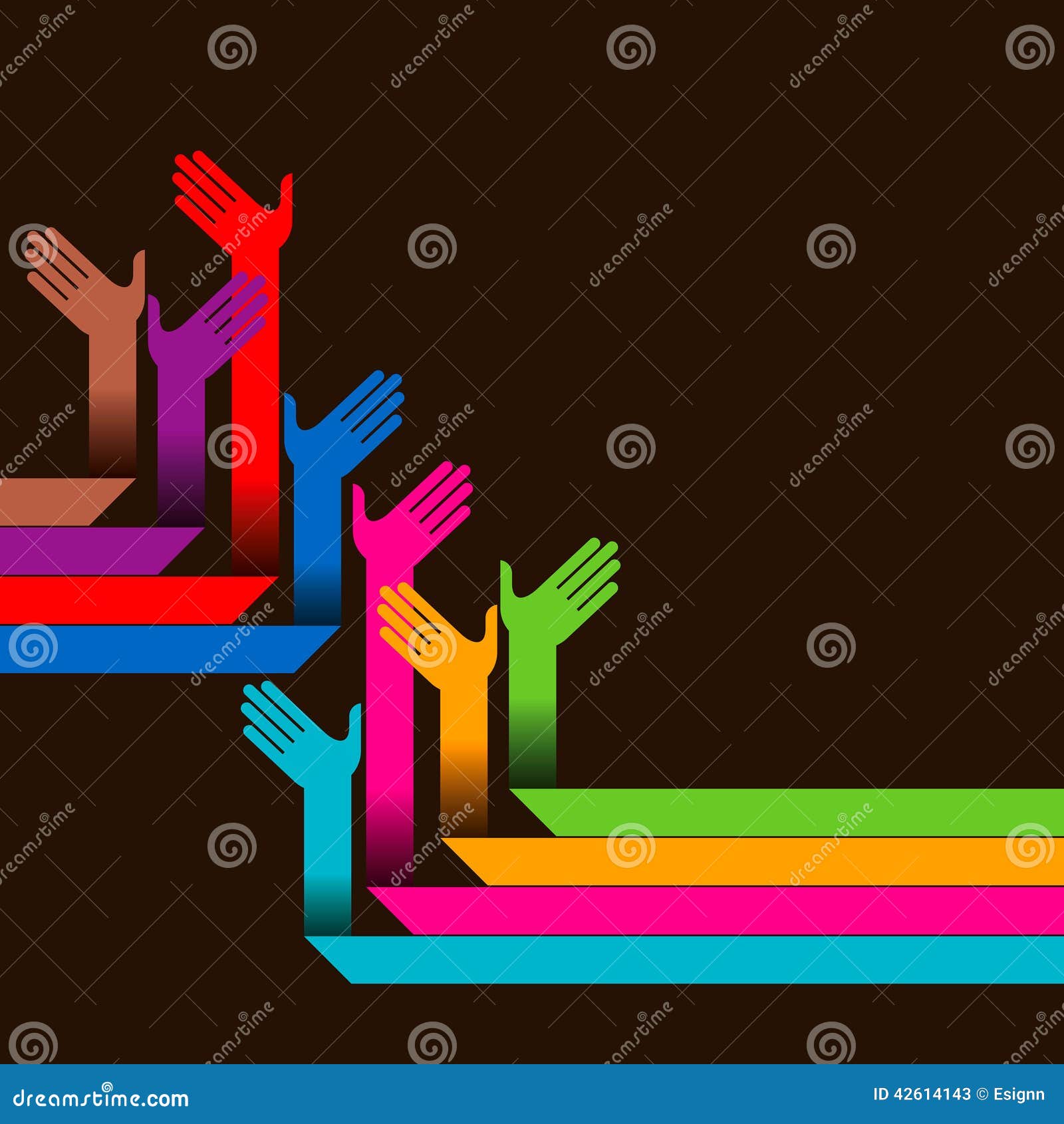Helping Hands of Different Colors Stock Vector - Illustration of ...