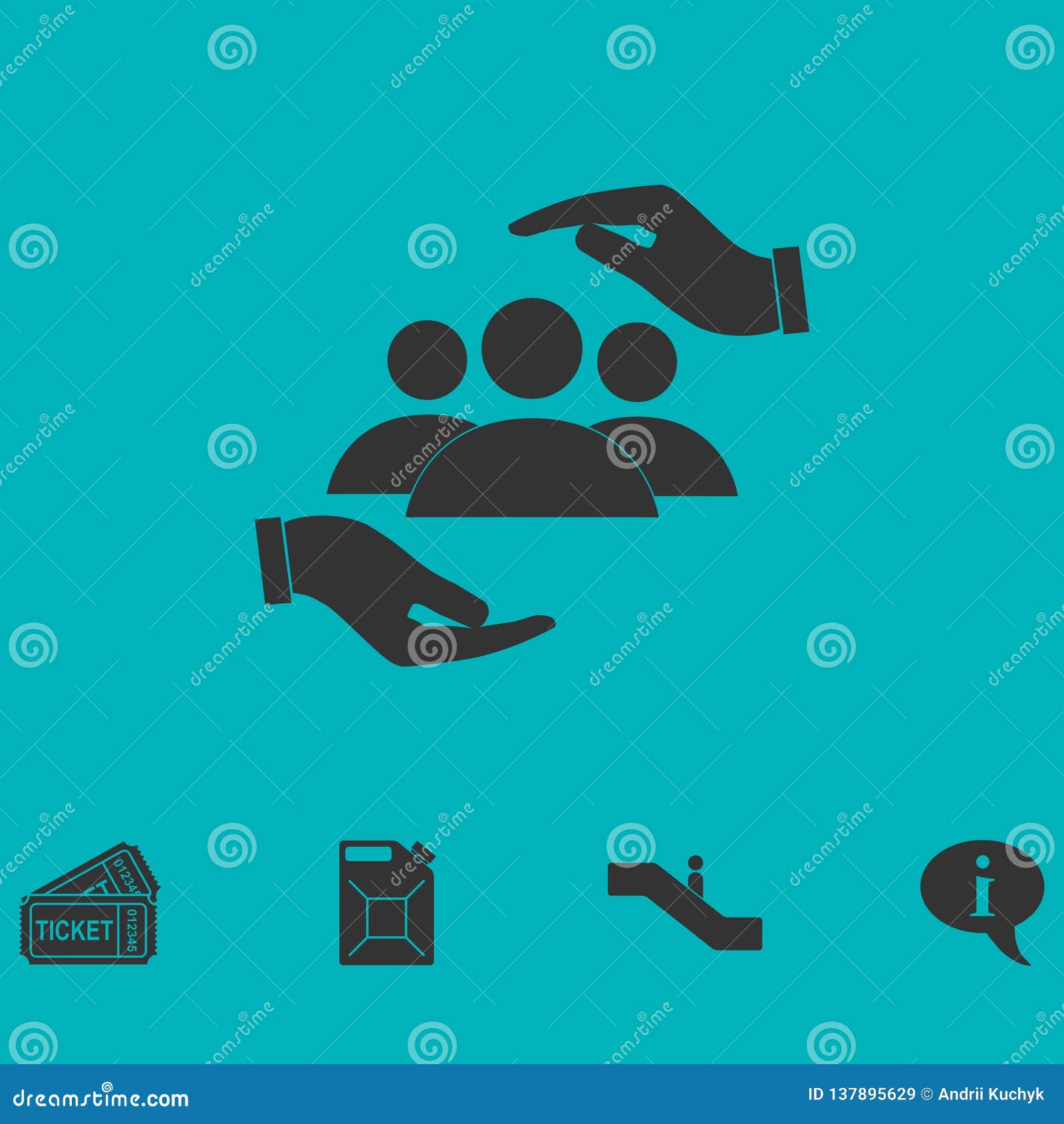 Helping hands icon flat stock vector. Illustration of holding - 137895629