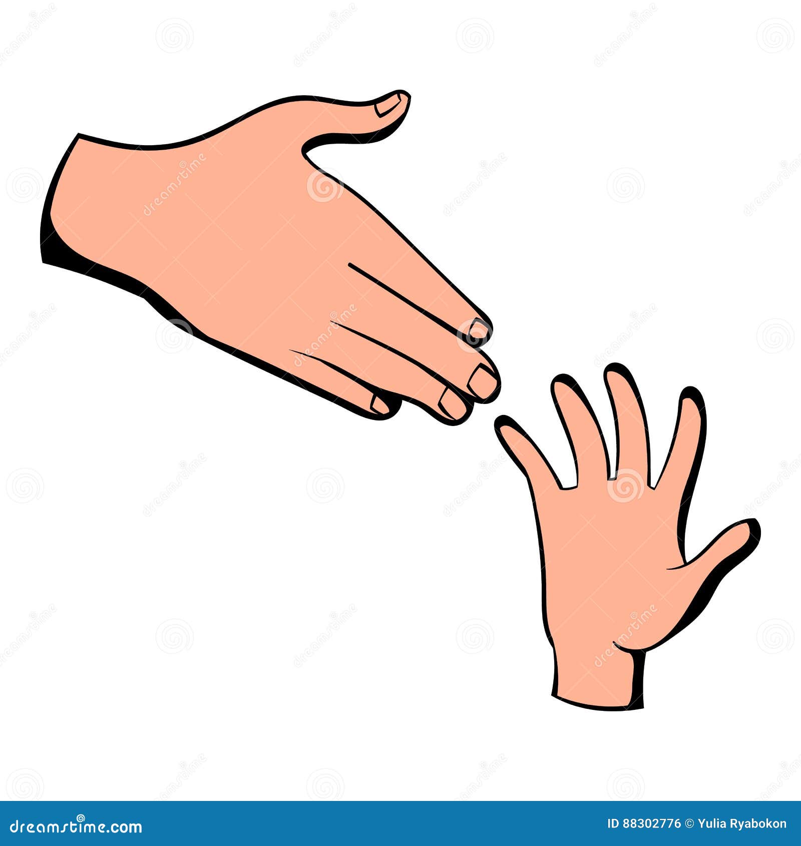 Helping Hands Icon, Icon Cartoon Stock Vector - Illustration of family ...