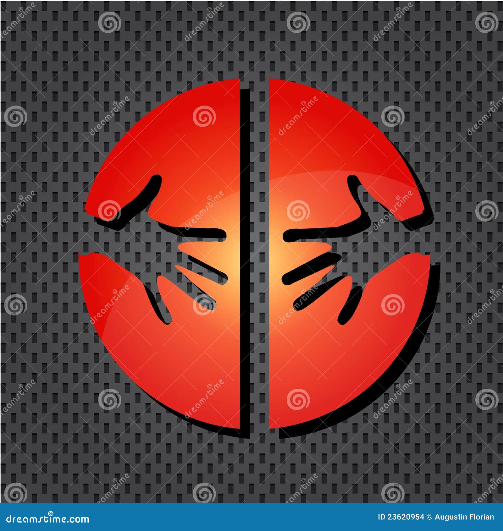 Helping hands red icon stock vector. Illustration of life - 23620954