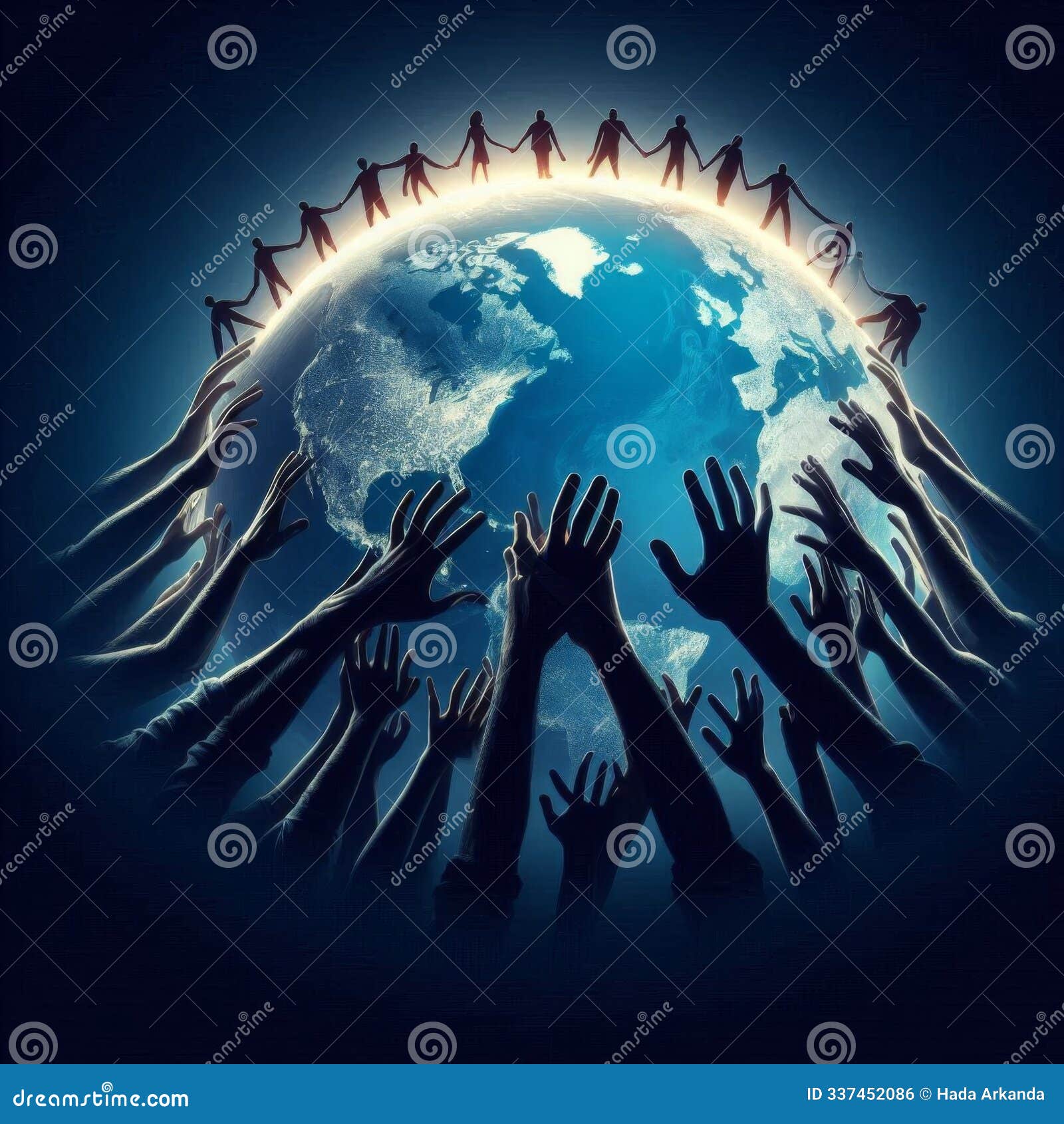 Helping Hands in Silhouette Representing Unity and Friendship Worldwide ...