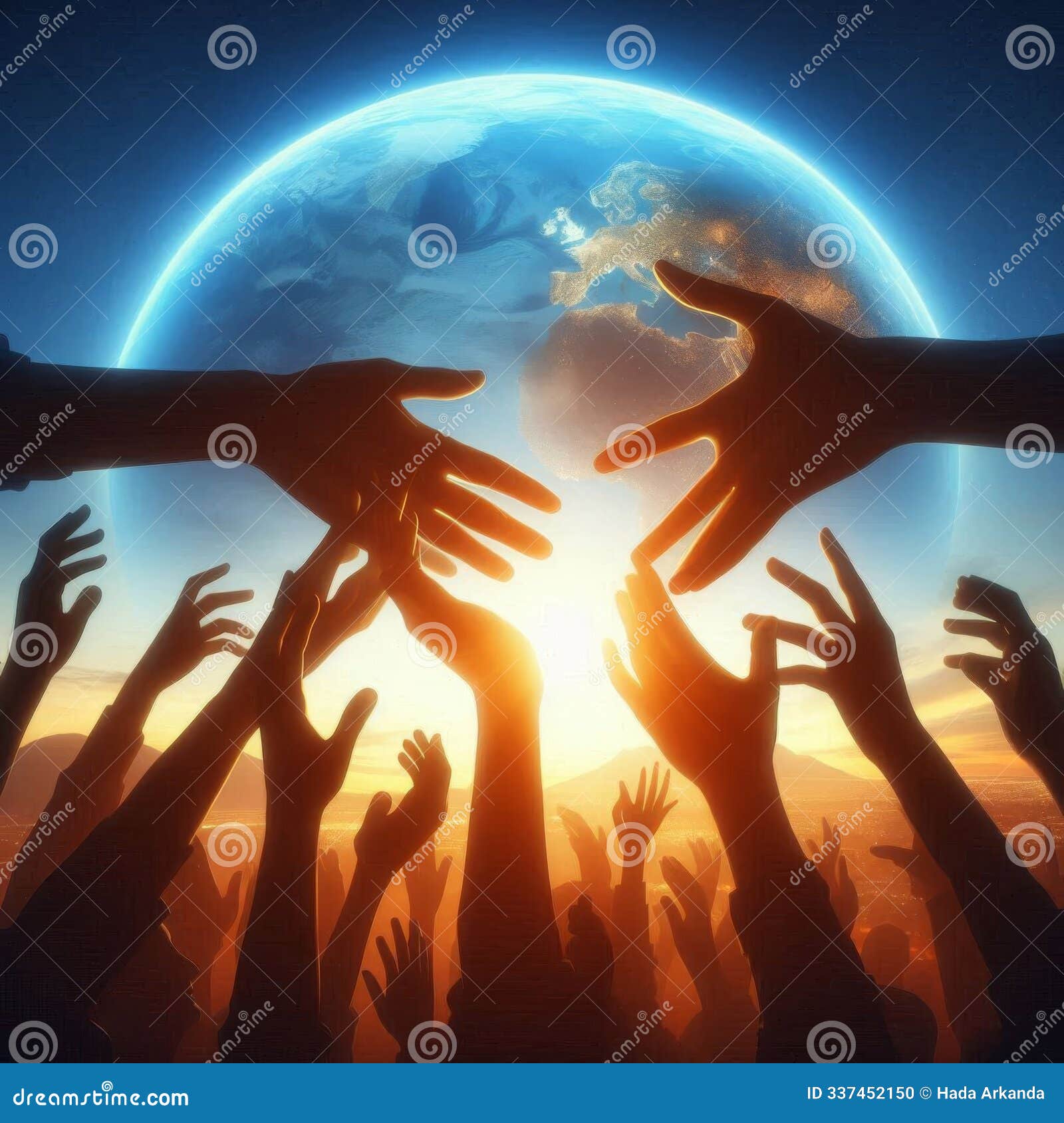 Helping Hands in Silhouette Representing Unity and Friendship Worldwide ...