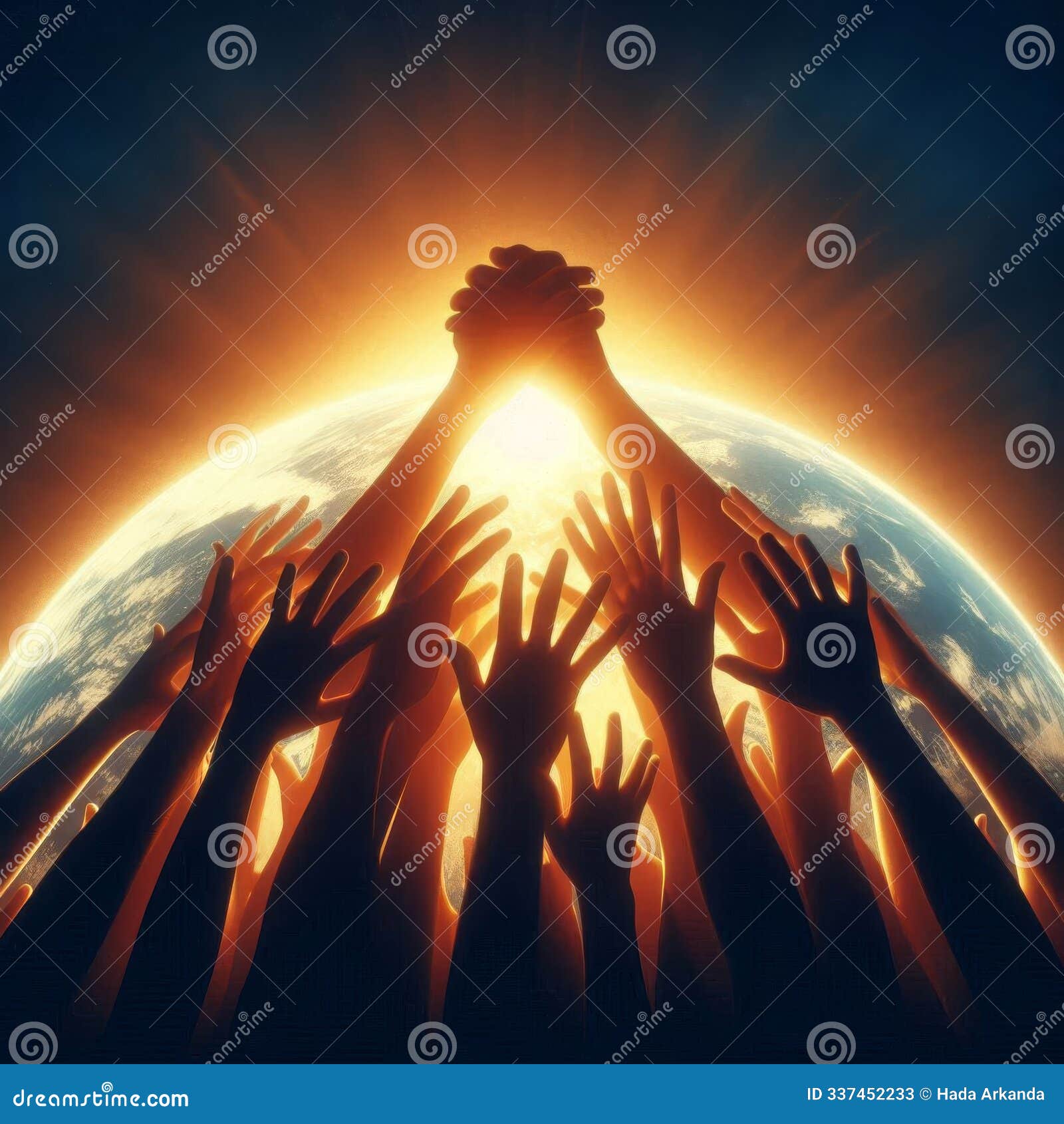 Helping Hands in Silhouette Representing Unity and Friendship Worldwide ...