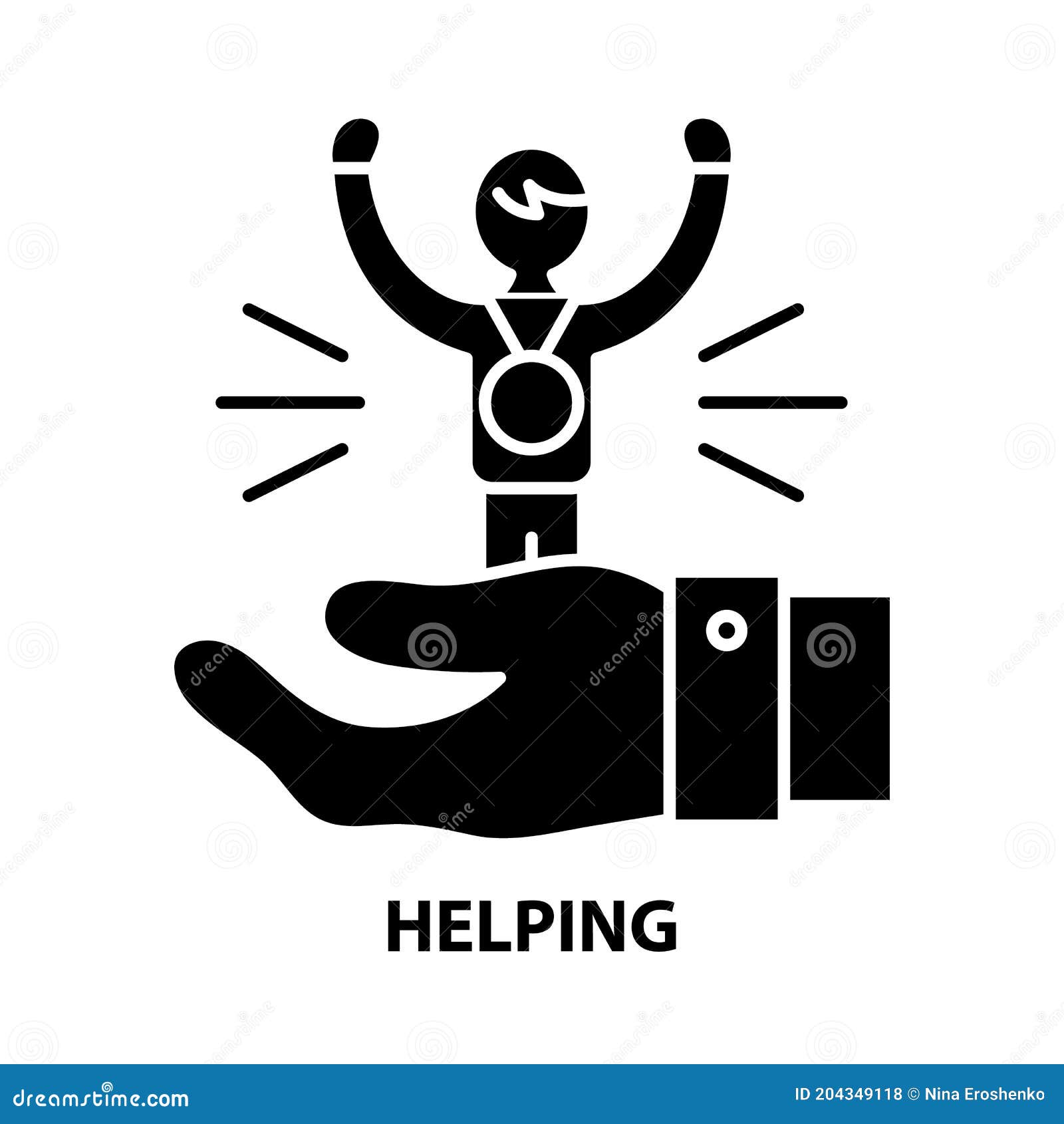 Helping Icon, Black Vector Sign with Editable Strokes, Concept ...