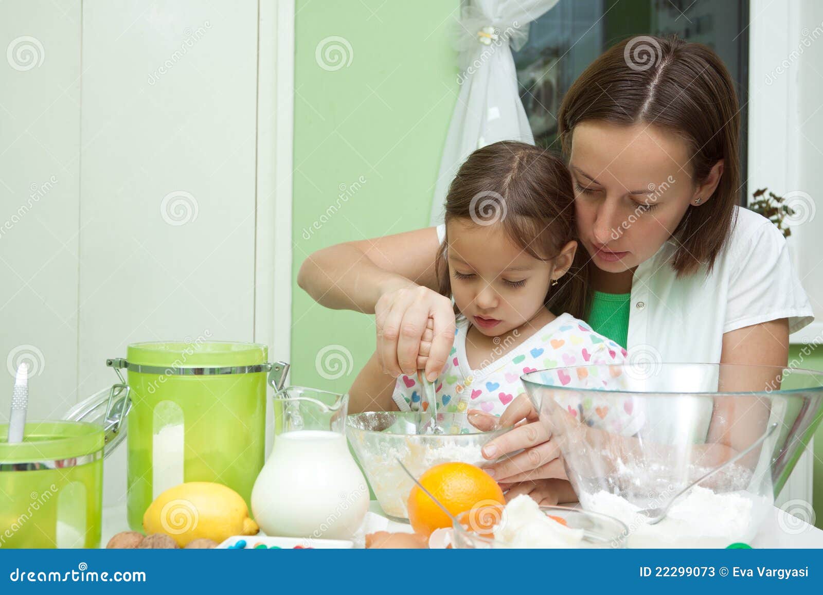 Helping mother stock image. Image of cute, daughter, apron - 22299073