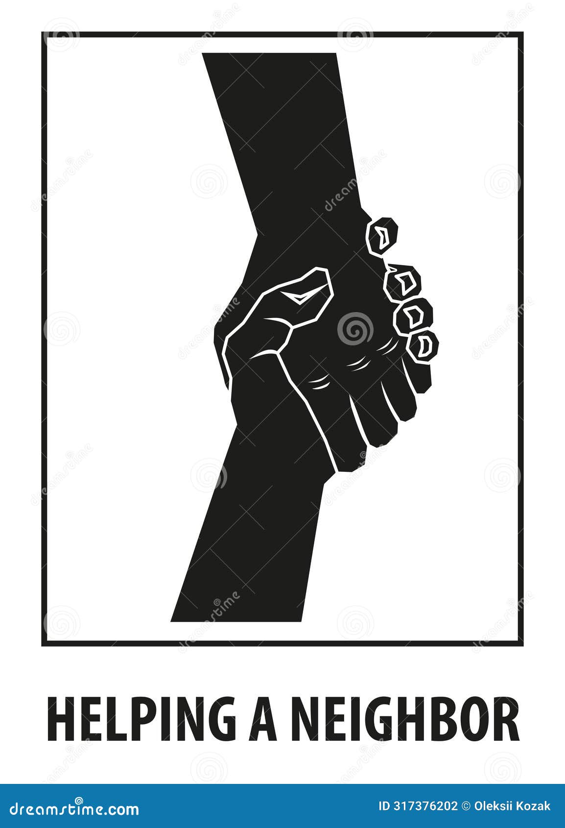 Helping a Neighbor. a Hand Supporting Another Stock Vector ...