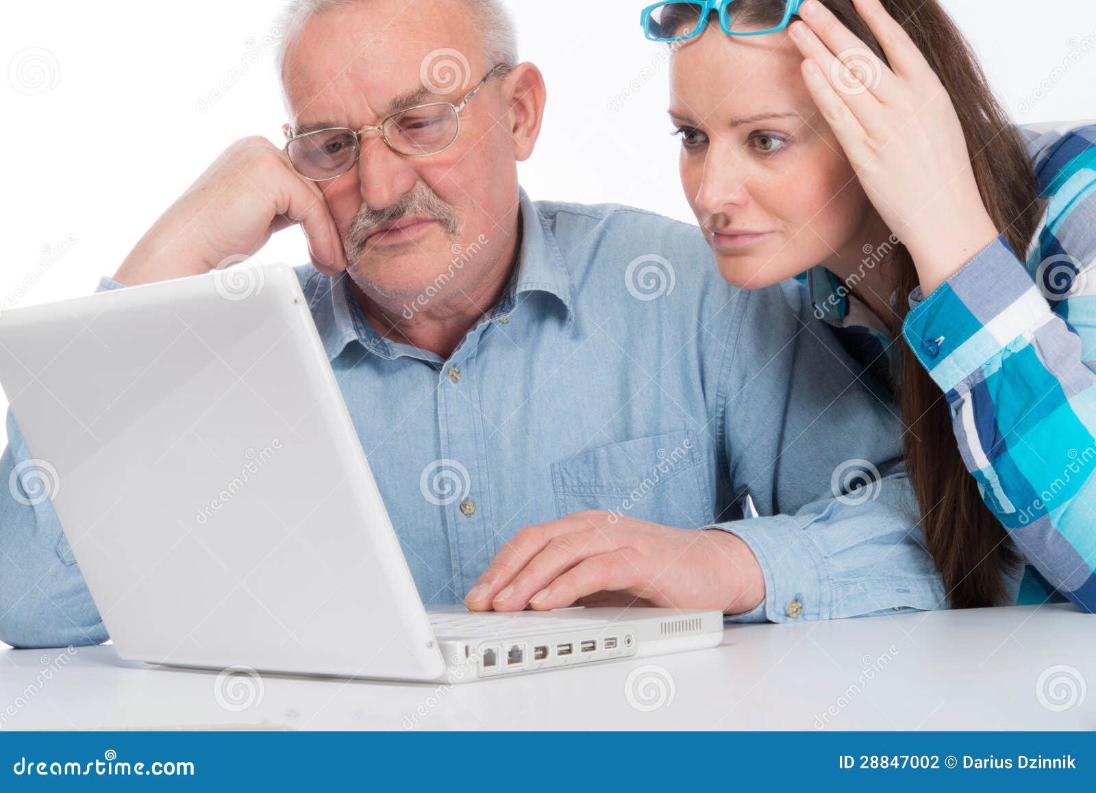 Helping with new computer stock photo. Image of health - 28847002