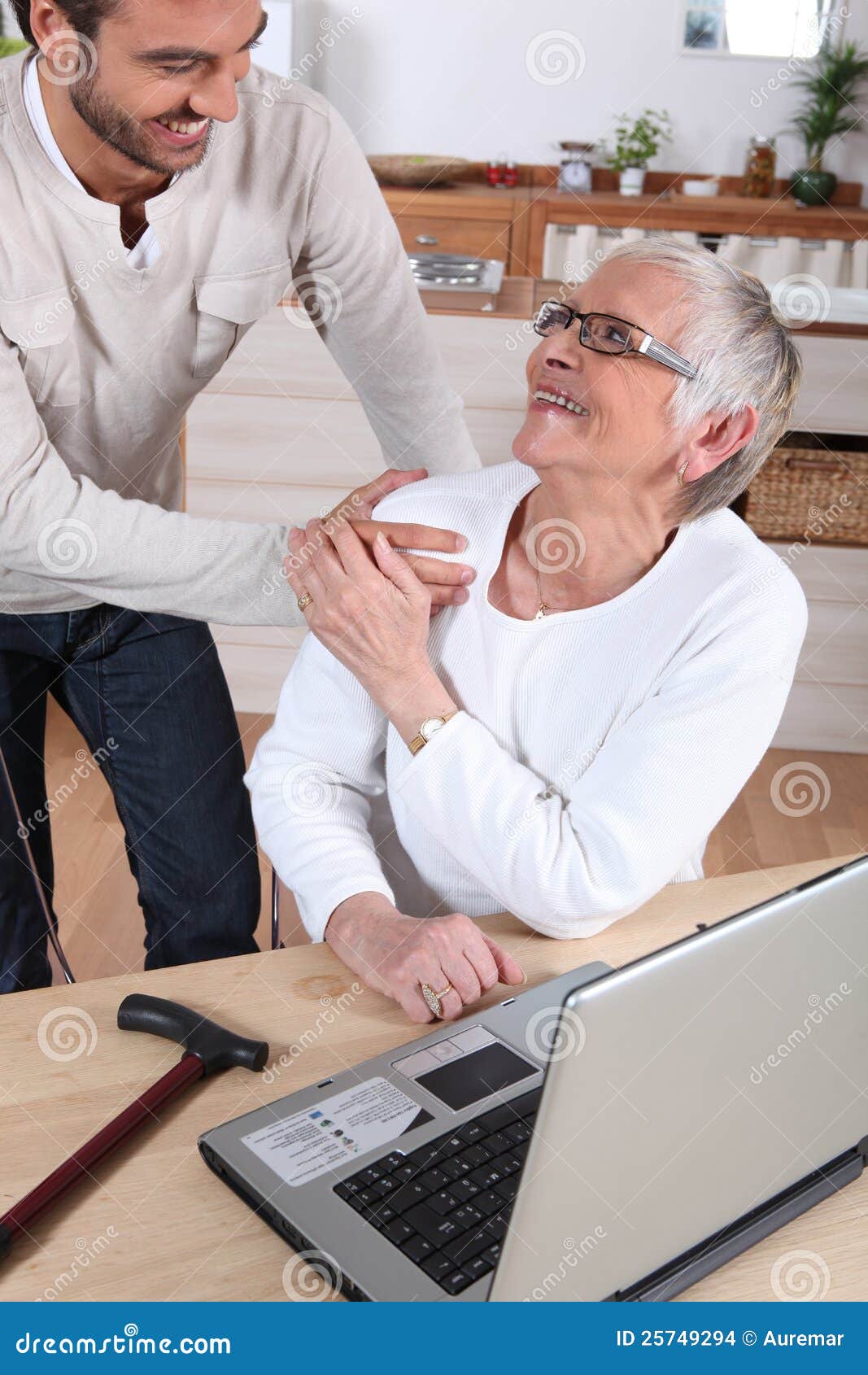 Helping old lady stock photo. Image of gesture, look - 25749294