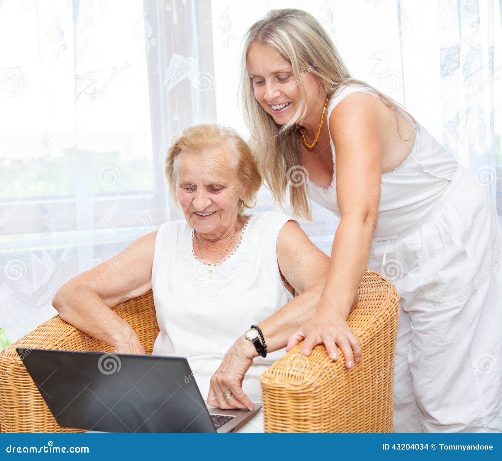 Helping Out with New Technology Stock Photo - Image of illness, care ...