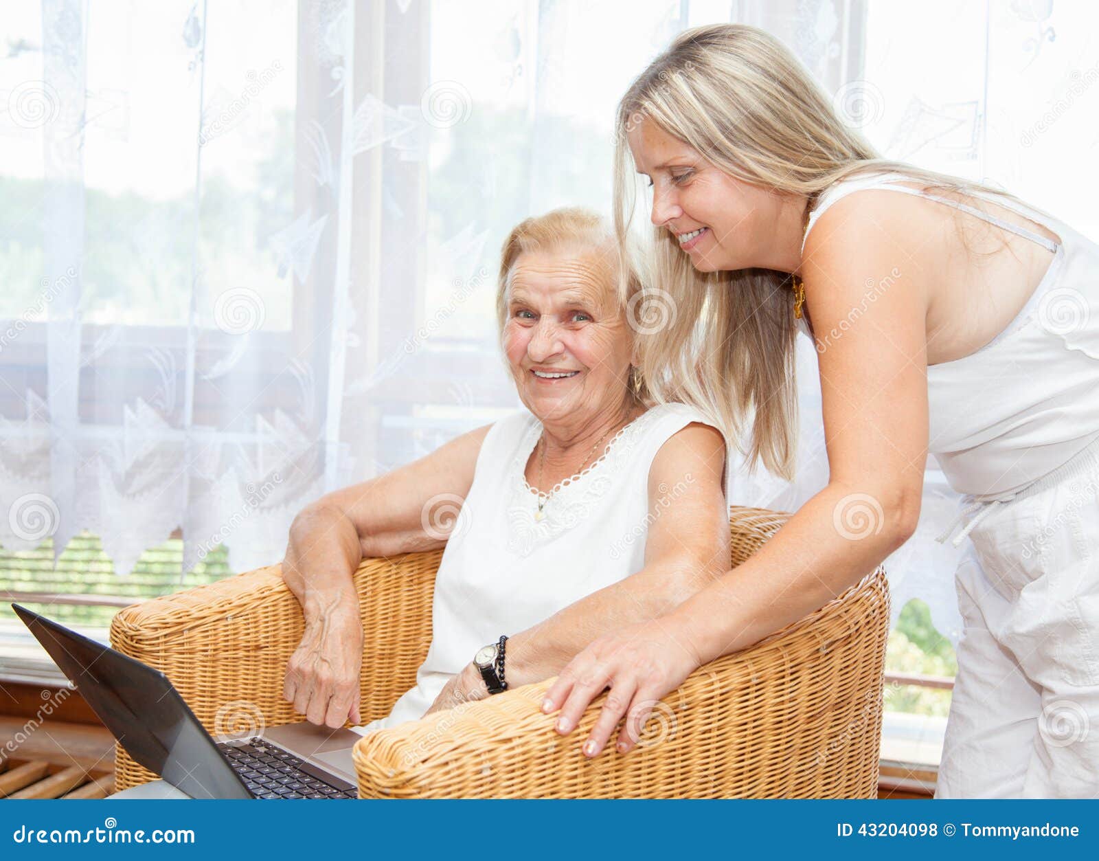 Helping Out with New Technology Stock Photo - Image of homecare ...