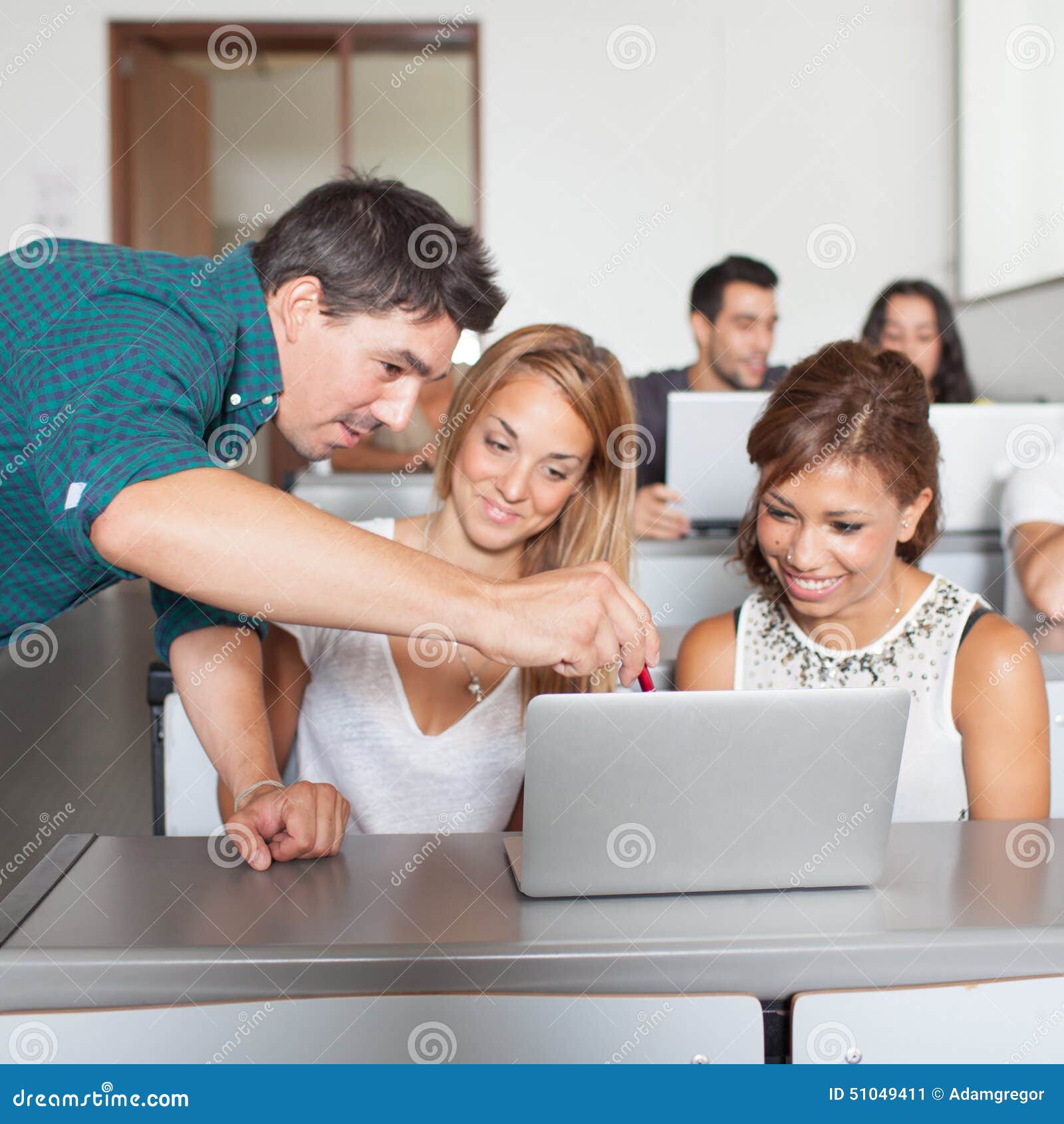 Helping professor stock image. Image of multicultural - 51049411