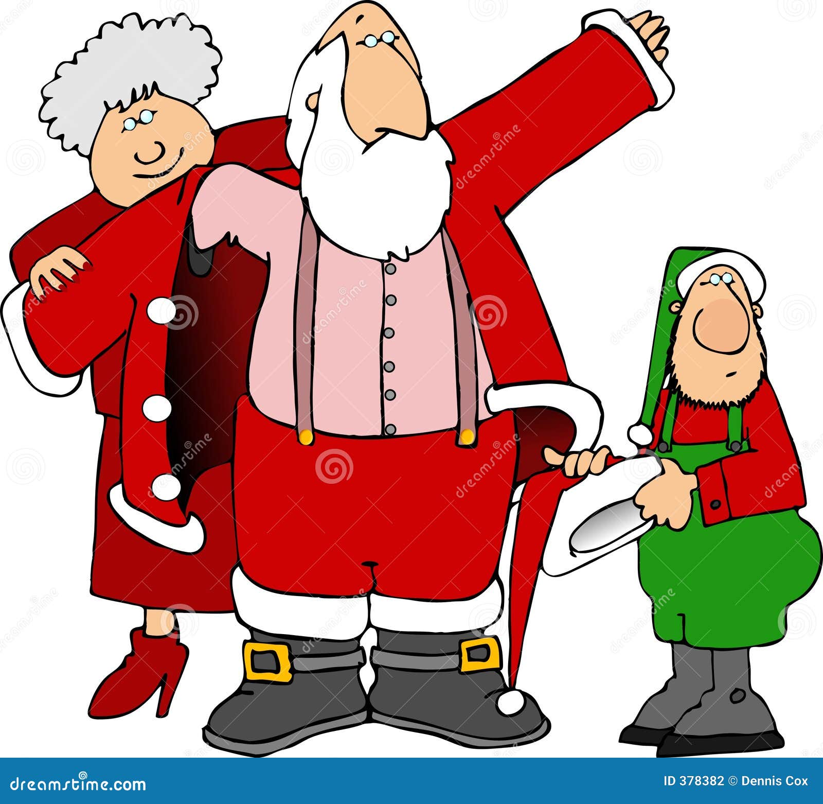 Helping Santa get dressed stock illustration. Illustration of funny ...