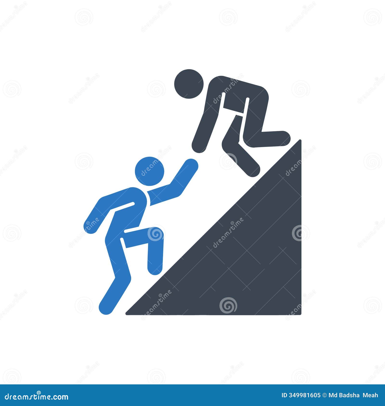 Helping Up Hill Icon stock illustration. Illustration of help - 349981605