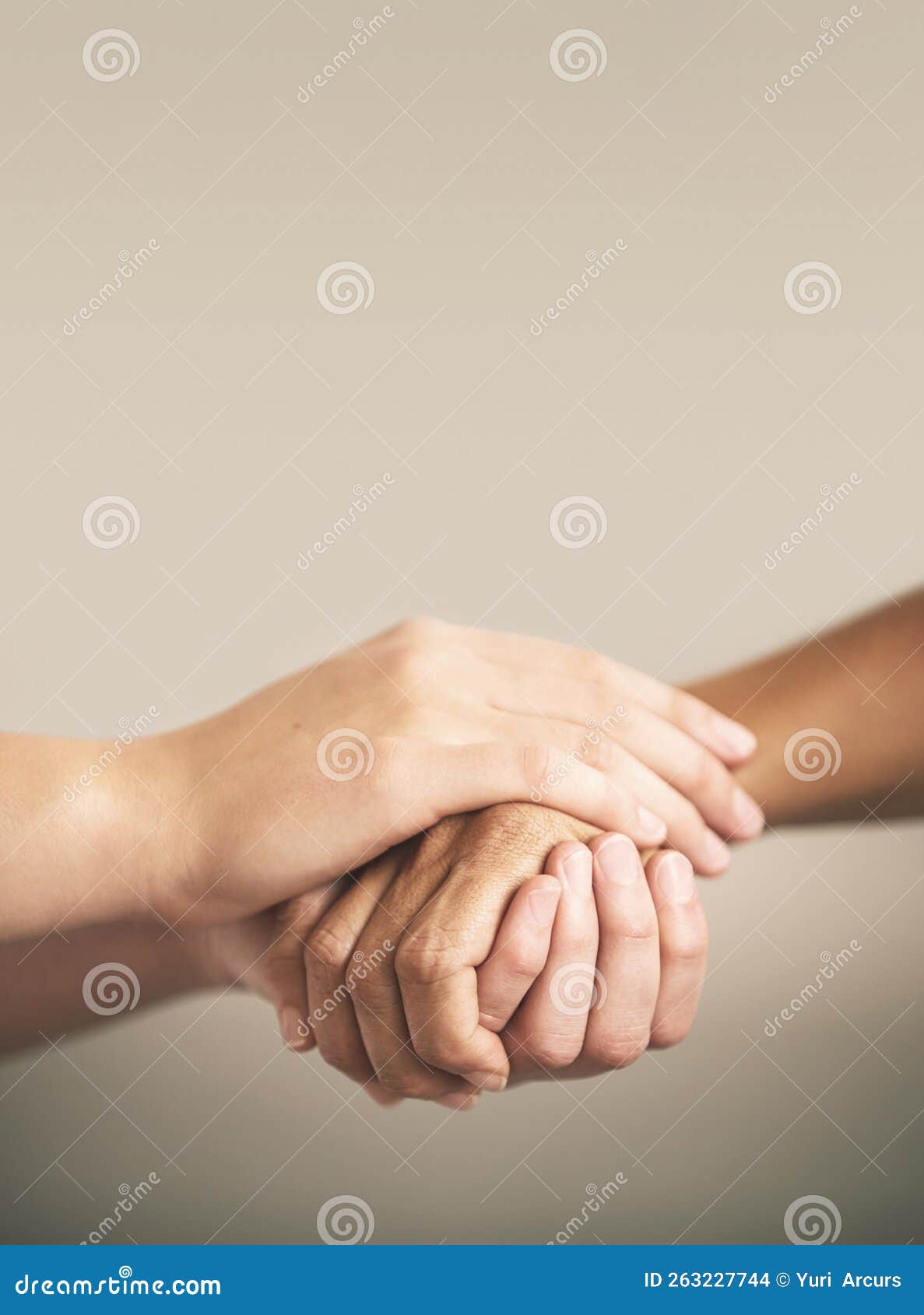 Helping the Weak Will Make You Strong. Two People Holding Hands in ...