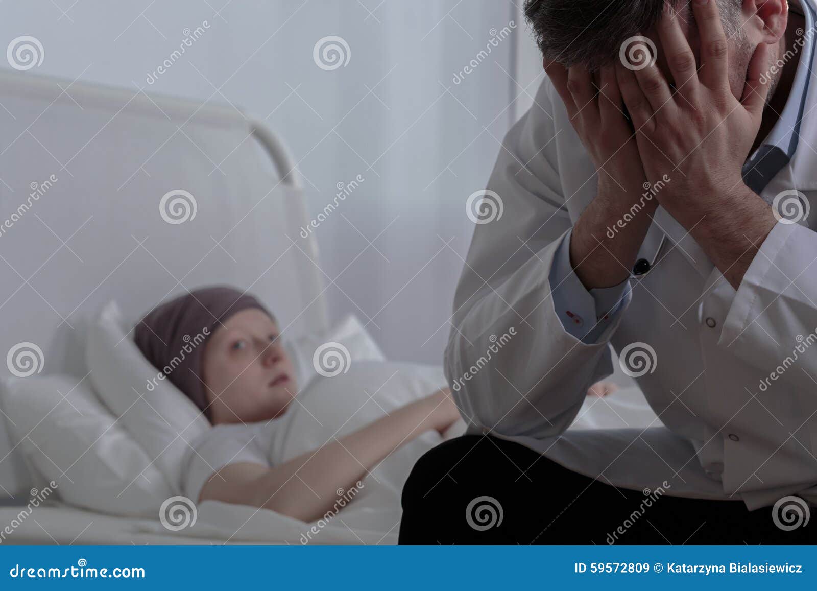 Helpless Doctor with His Patient Stock Image - Image of health, cancer ...