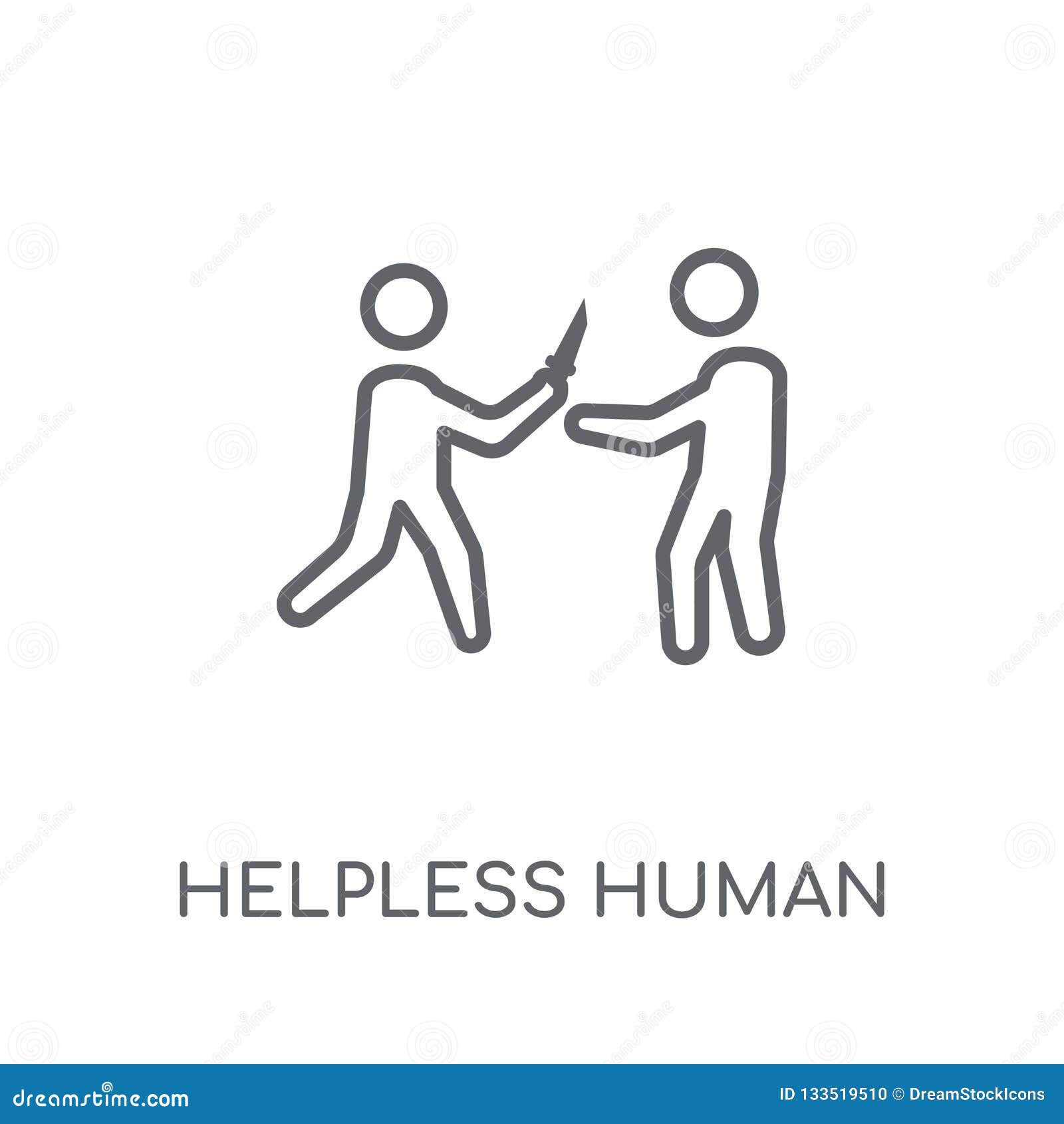 Helpless Human Vector Icon On White Background. Flat Vector Helpless ...