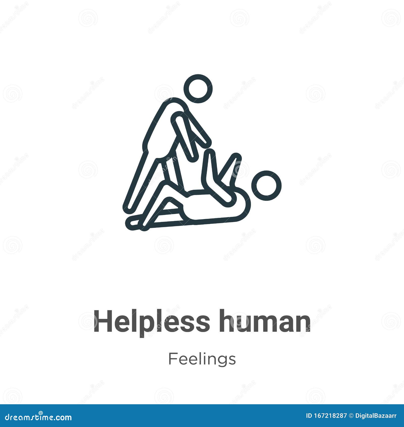 Outline Helpless Human Vector Icon. Isolated Black Simple Line Element ...