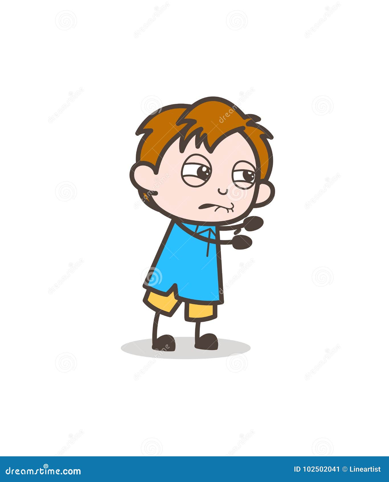 Helpless Kid Face - Cute Cartoon Kid Vector Stock Illustration ...