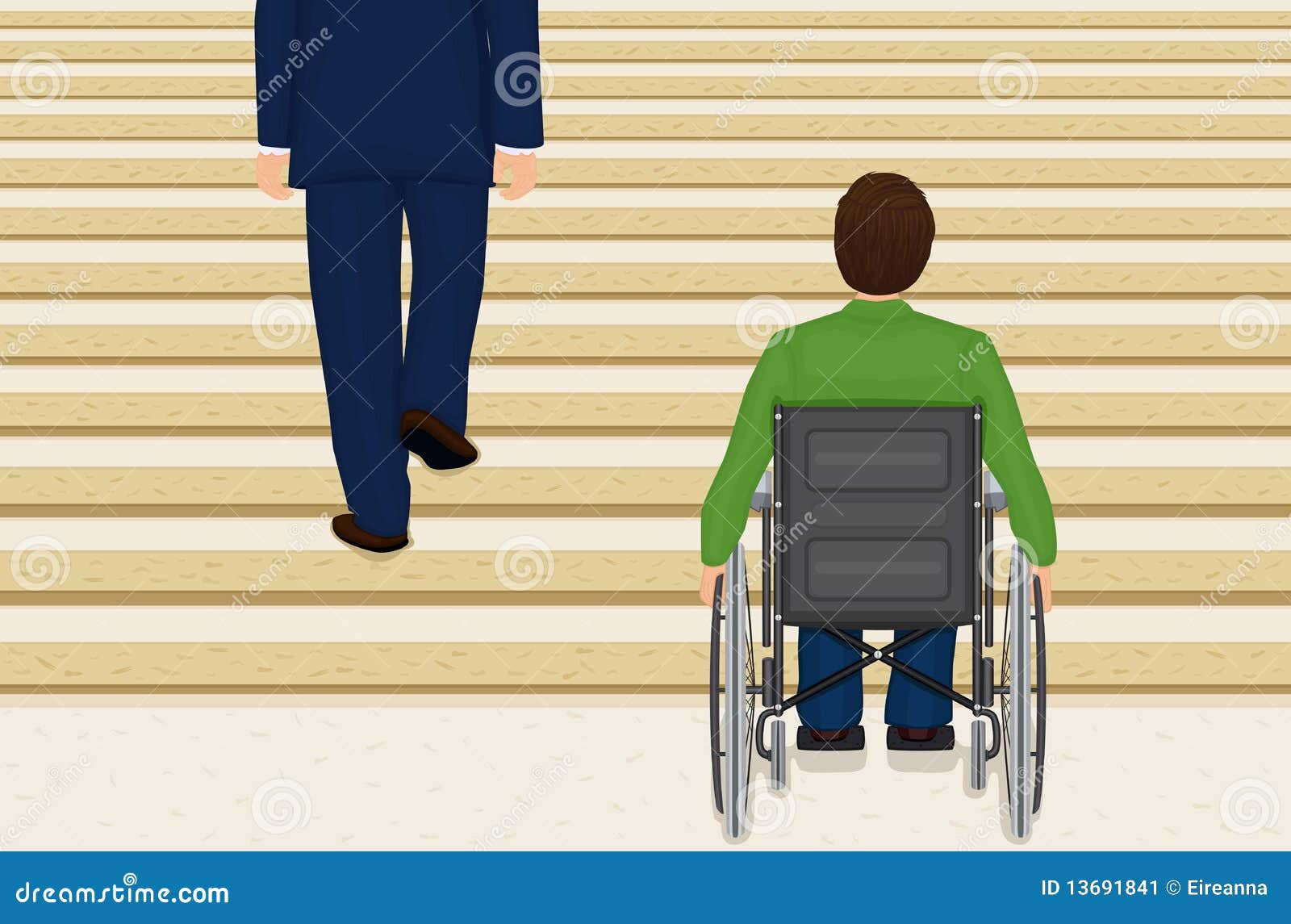 Helpless in a wheelchair stock vector. Illustration of forgotten - 13691841