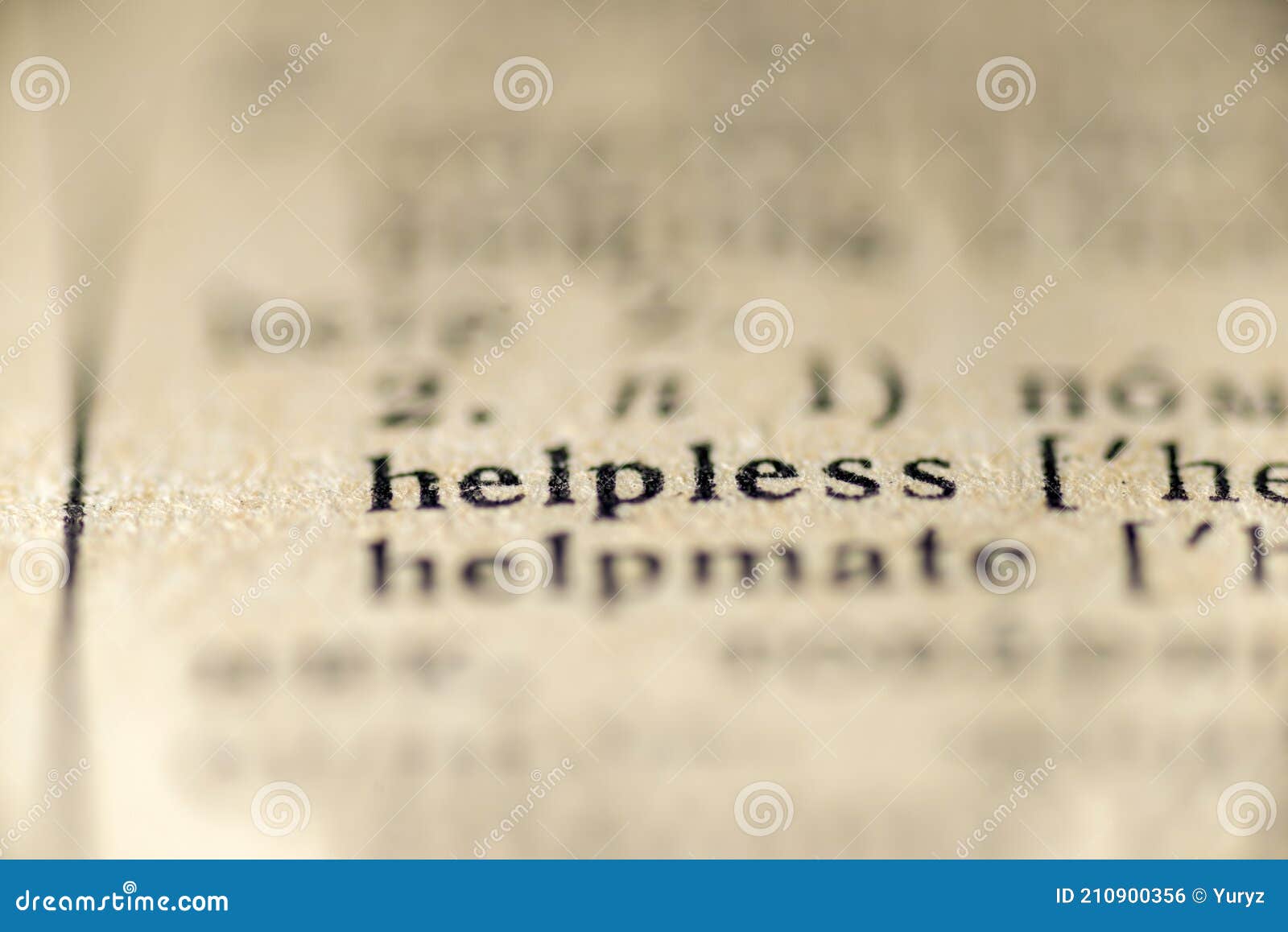 Helpless word dictionary stock photo. Image of care - 210900356