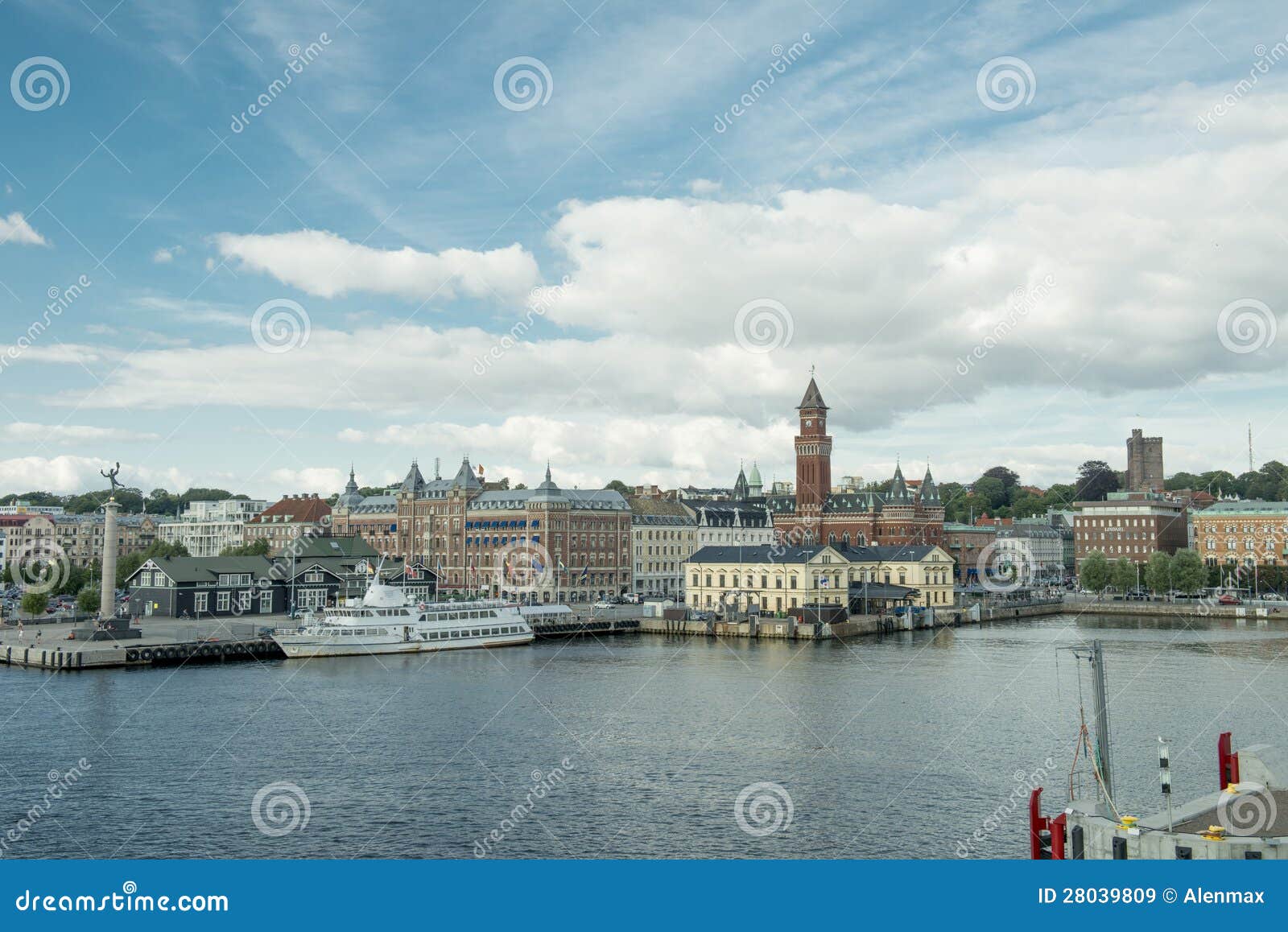 Helsingborg harbor editorial stock image. Image of docked - 28039809
