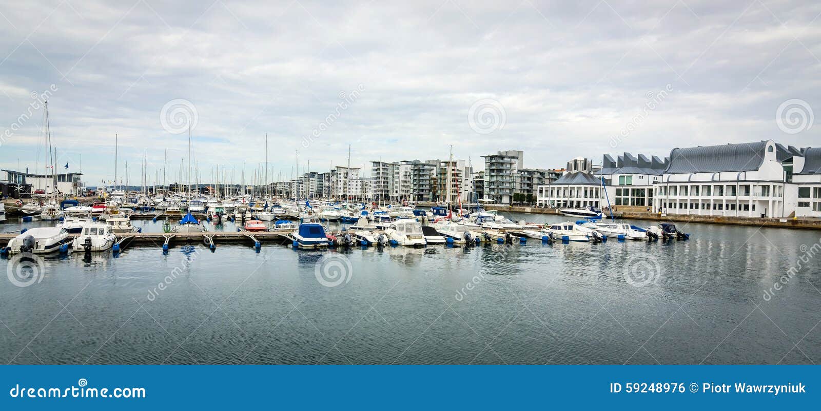 Helsingborg Yacht Harbor Panorama Stock Photo - Image of boat, modern ...