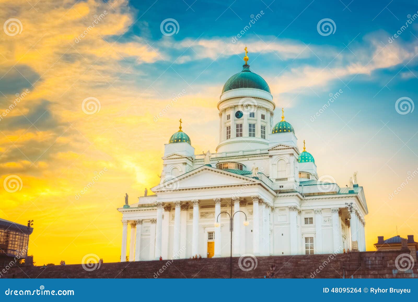 Helsinki Cathedral, Helsinki, Finland. Summer Sunset Evening Stock ...