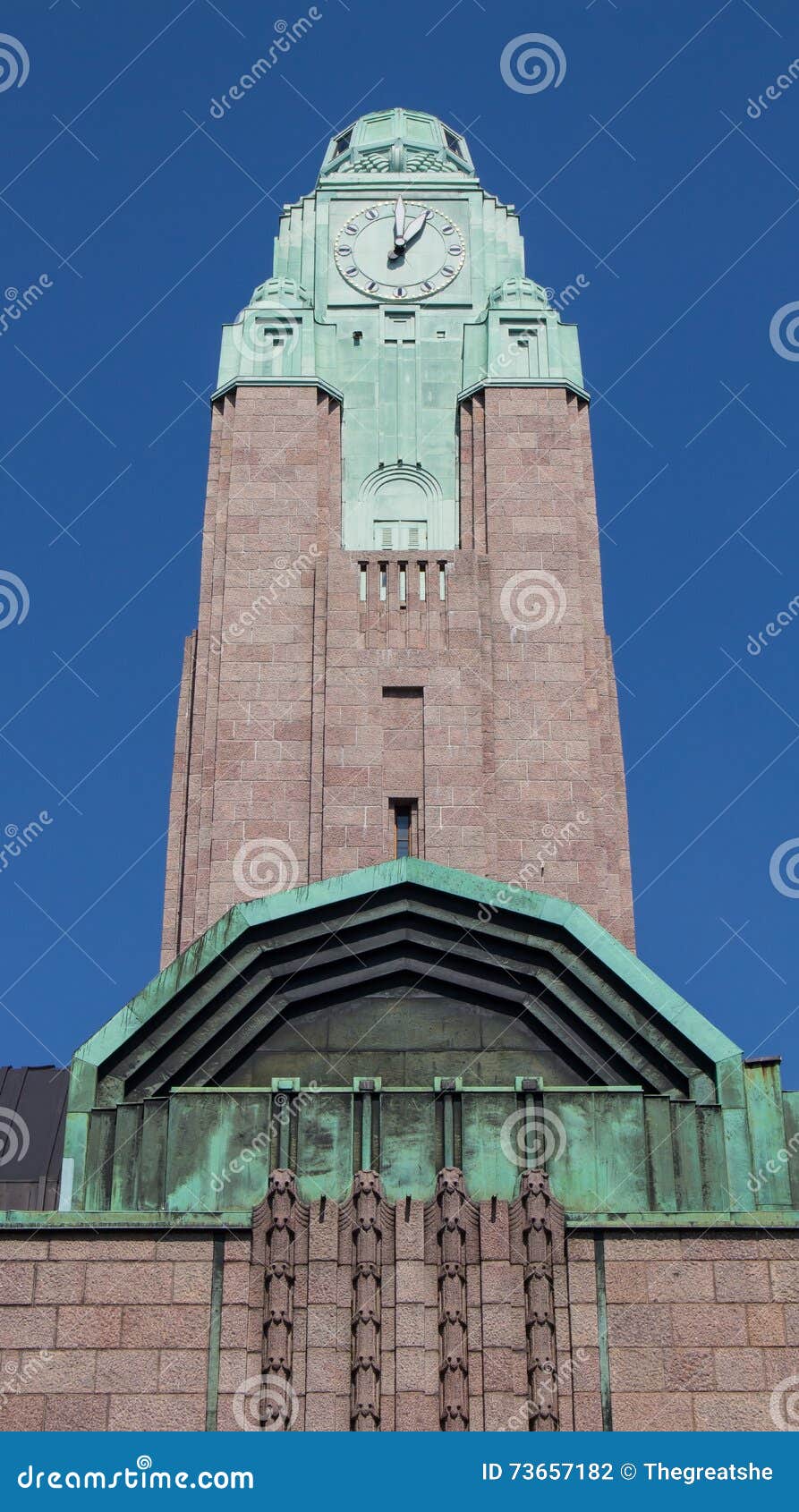 Helsinki Central Railway Station Clock Tower Stock Photo - Image of ...