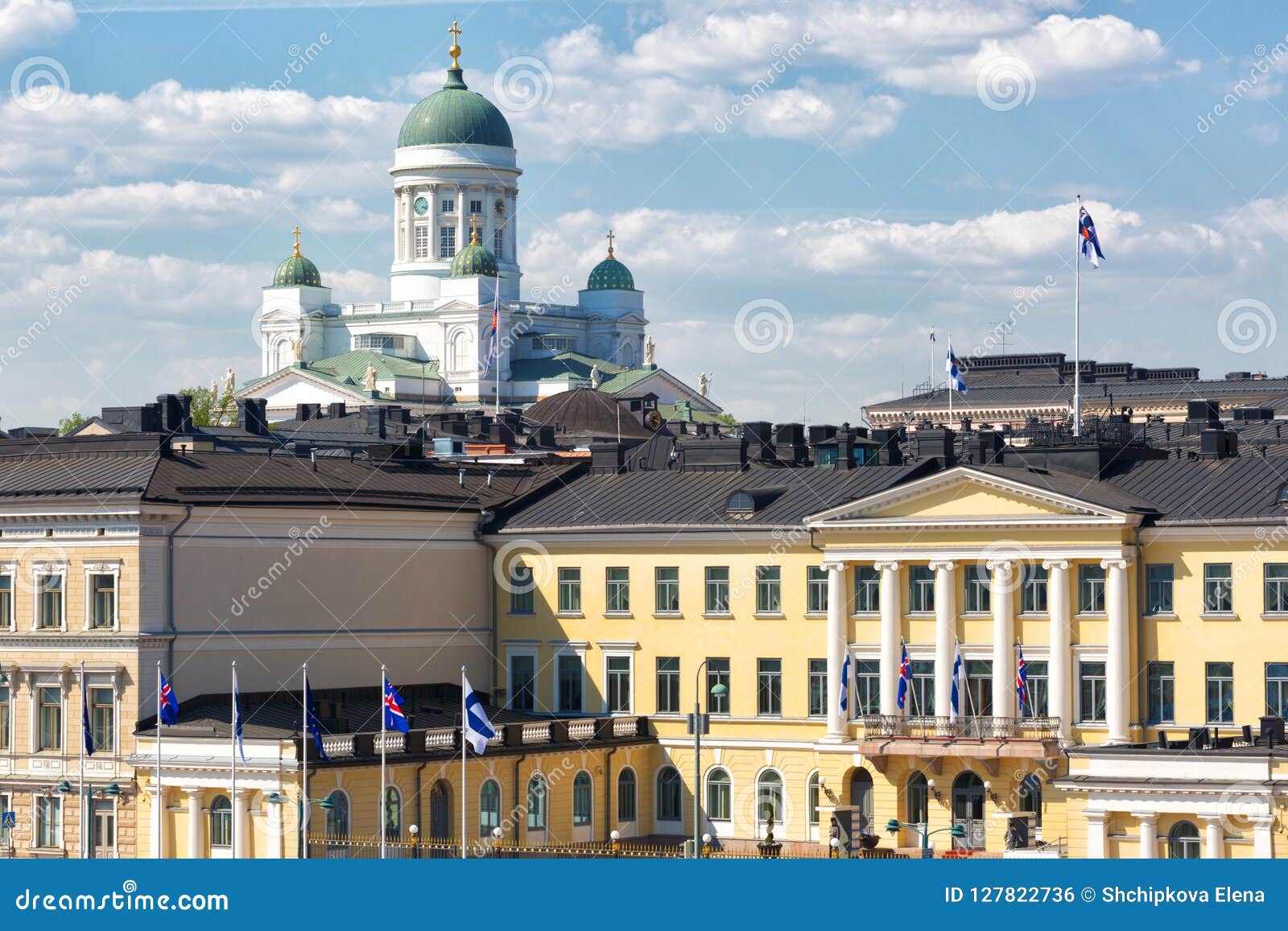 Helsinki Cityscape and Helsinki Cathedral, Stock Photo - Image of dome ...