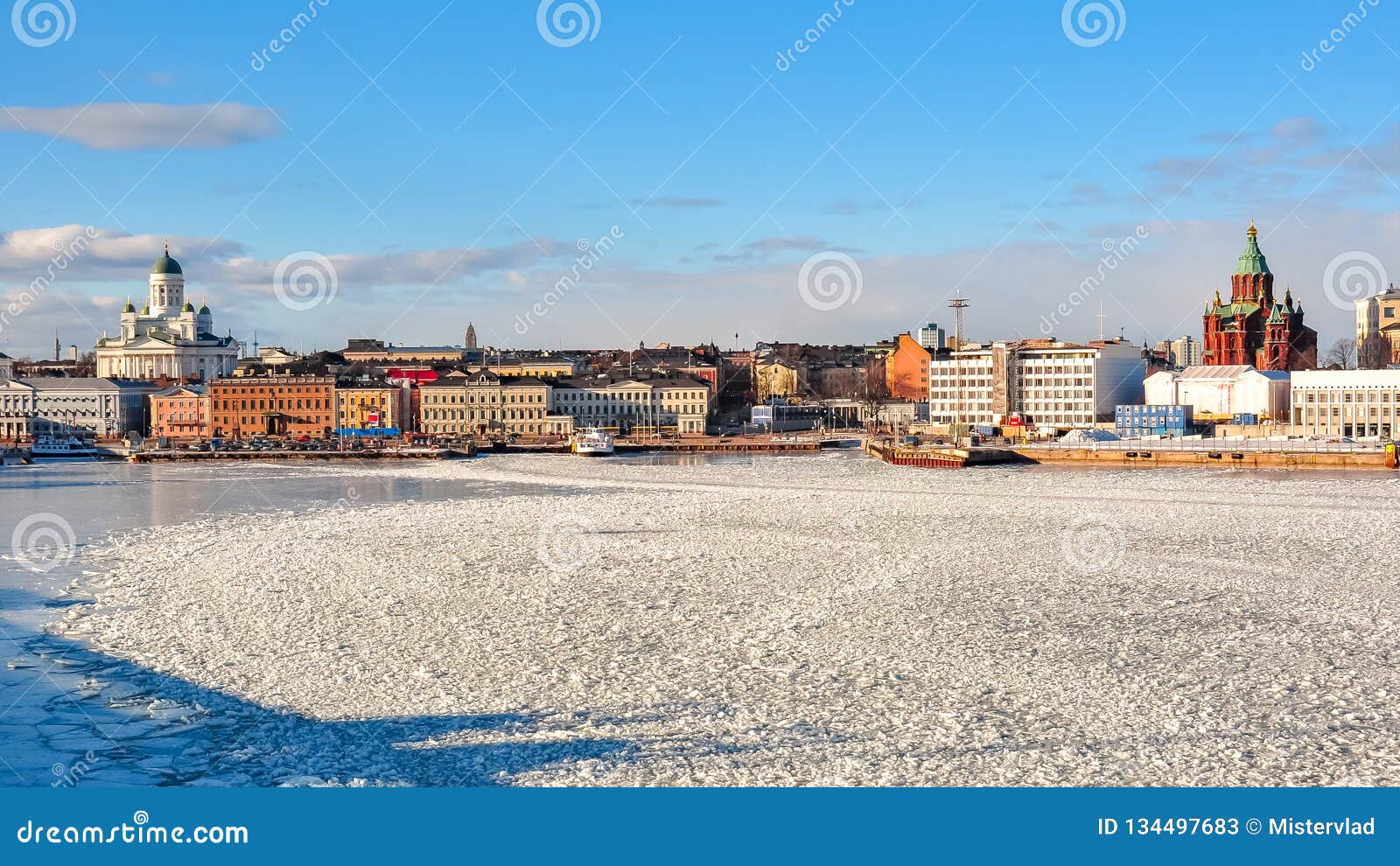Helsinki Cityscape in Winter, Finland Stock Image - Image of capital ...