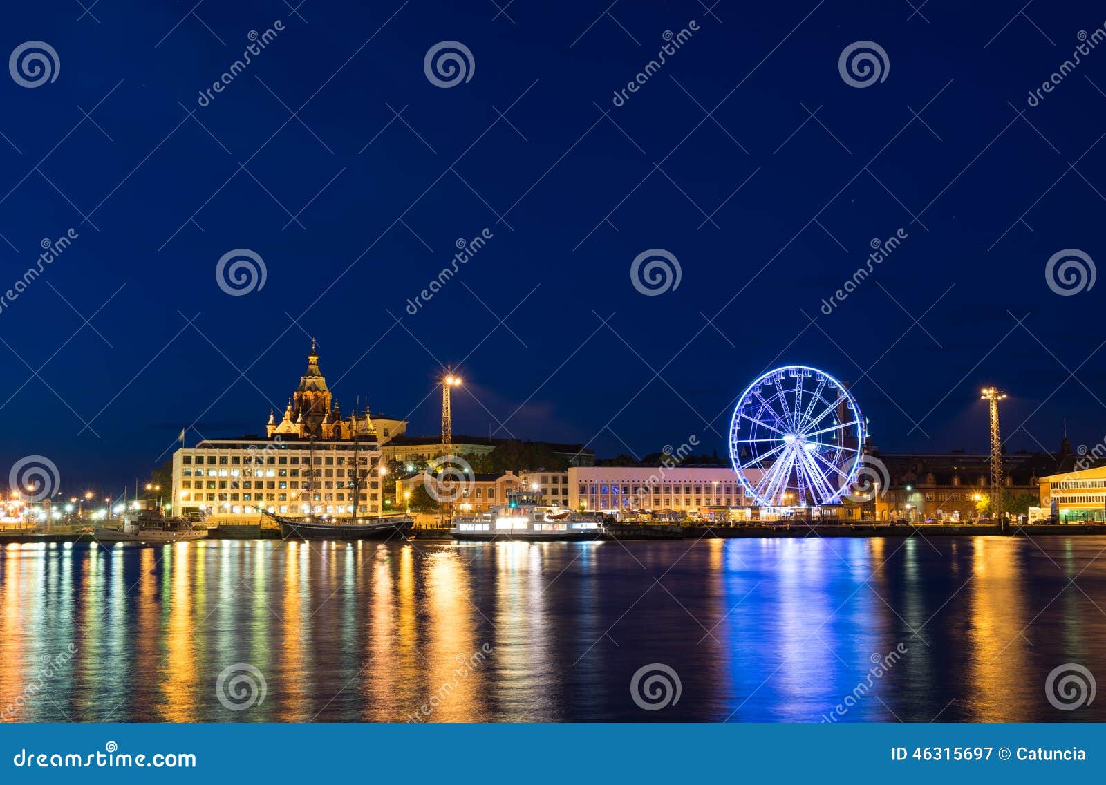 Helsinki in the dusk stock image. Image of sunset, landscape - 46315697