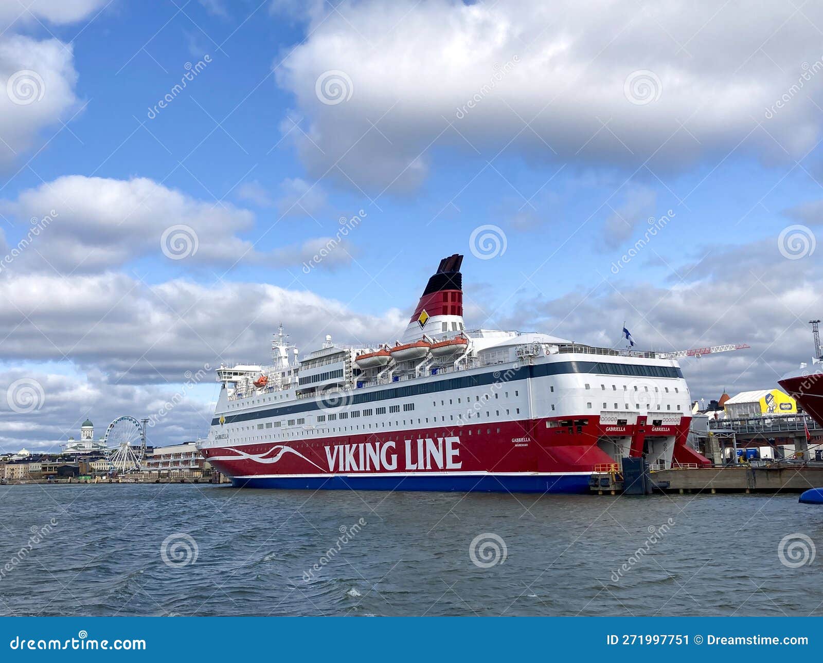 Helsinki, Finland, 23. August 2021: a Viking Line Ferry in the Harbour ...