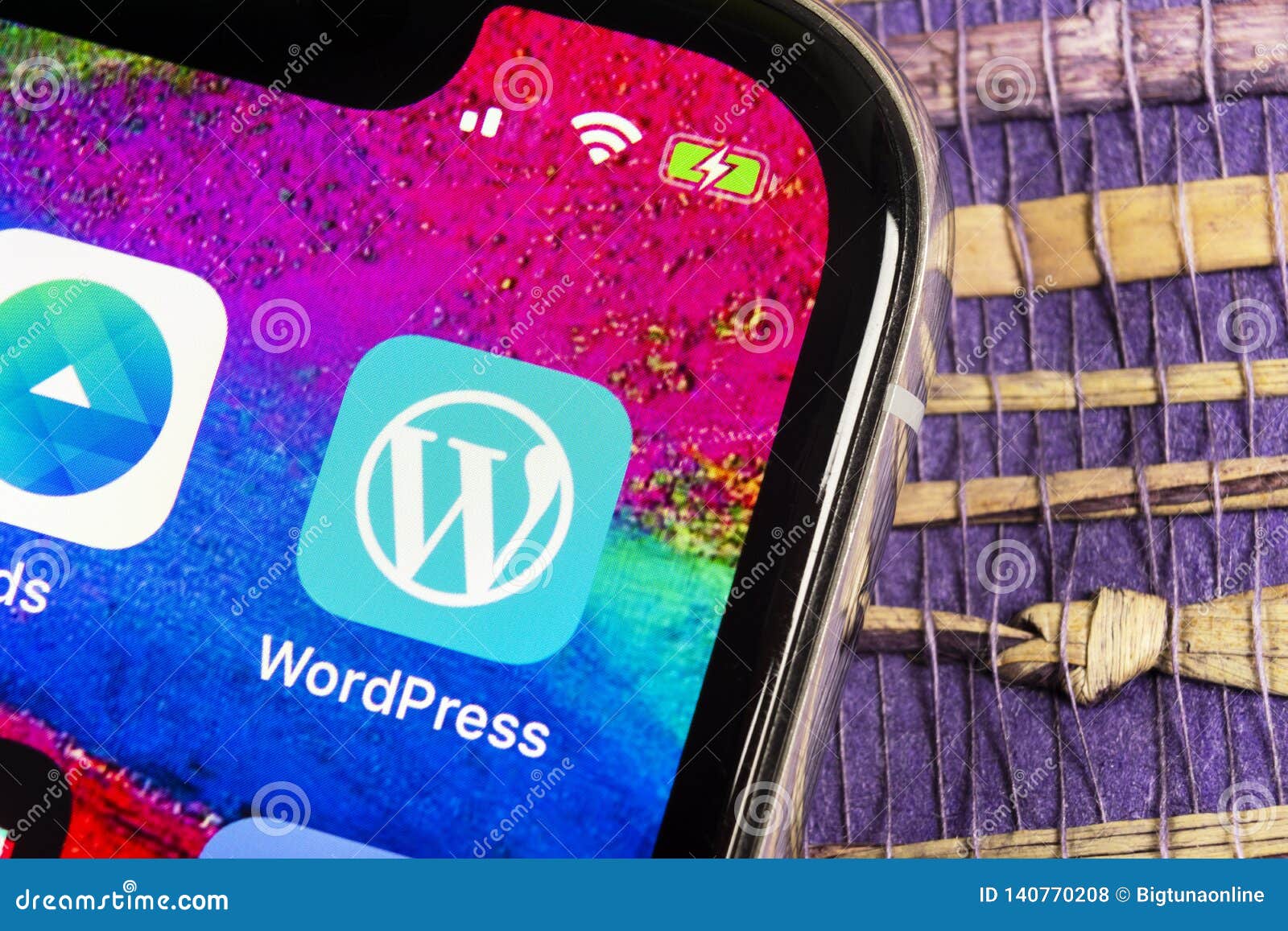 Wordpress Application Icon on Apple IPhone X Screen Close-up. Wordpress ...