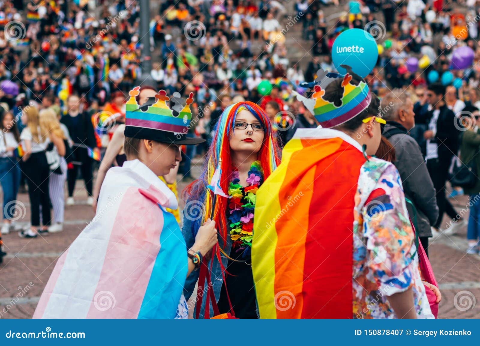 Helsinki, Finland - June 30, 2018: Girls on Helsinki Pride Festival on ... Helsinki, Finland - June 30, 2018: Girls on Helsinki Pride Festival on ...