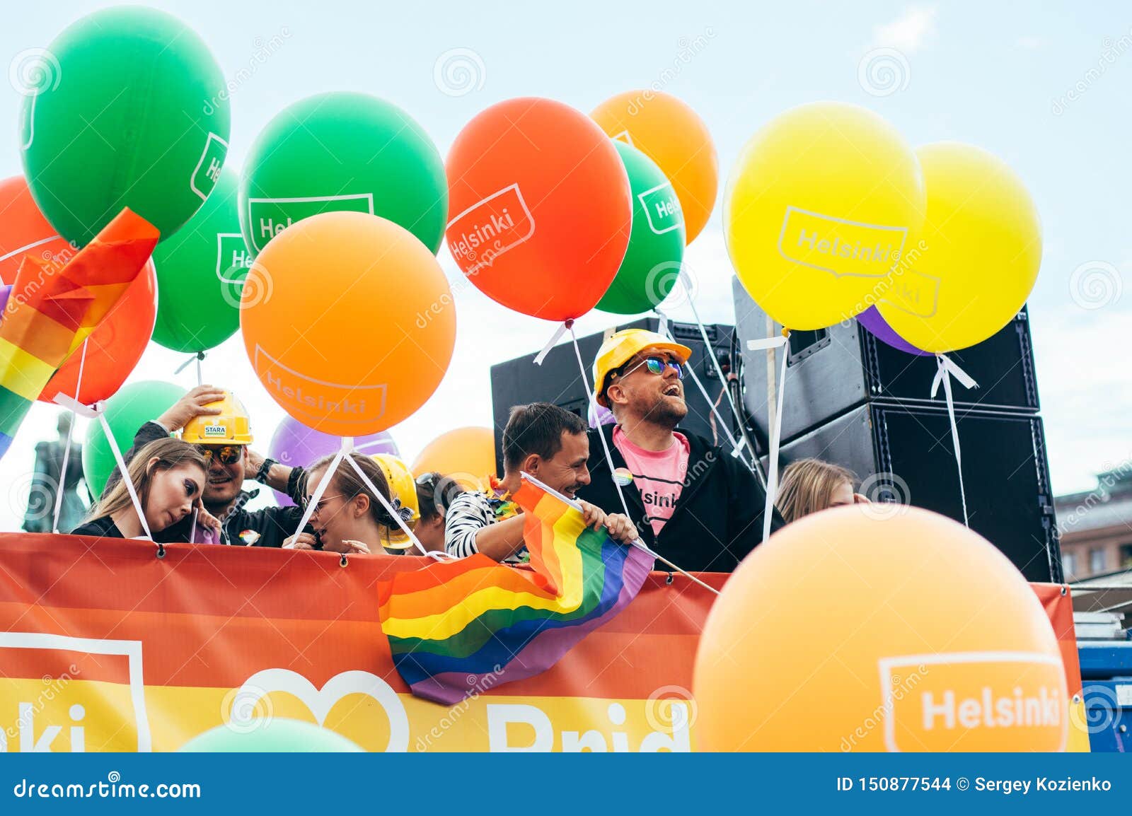 Helsinki, Finland - June 30, 2018: People with Balloons on Helsinki ... Helsinki, Finland - June 30, 2018: People with Balloons on Helsinki ...