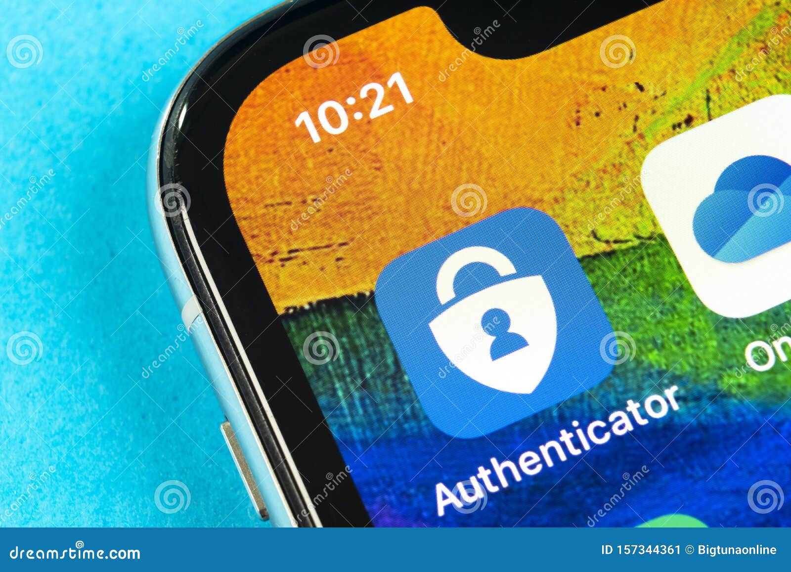Microsoft Authenticator Application Icon on Apple IPhone X Smartphone ... Microsoft Authenticator Application Icon on Apple IPhone X Smartphone ...