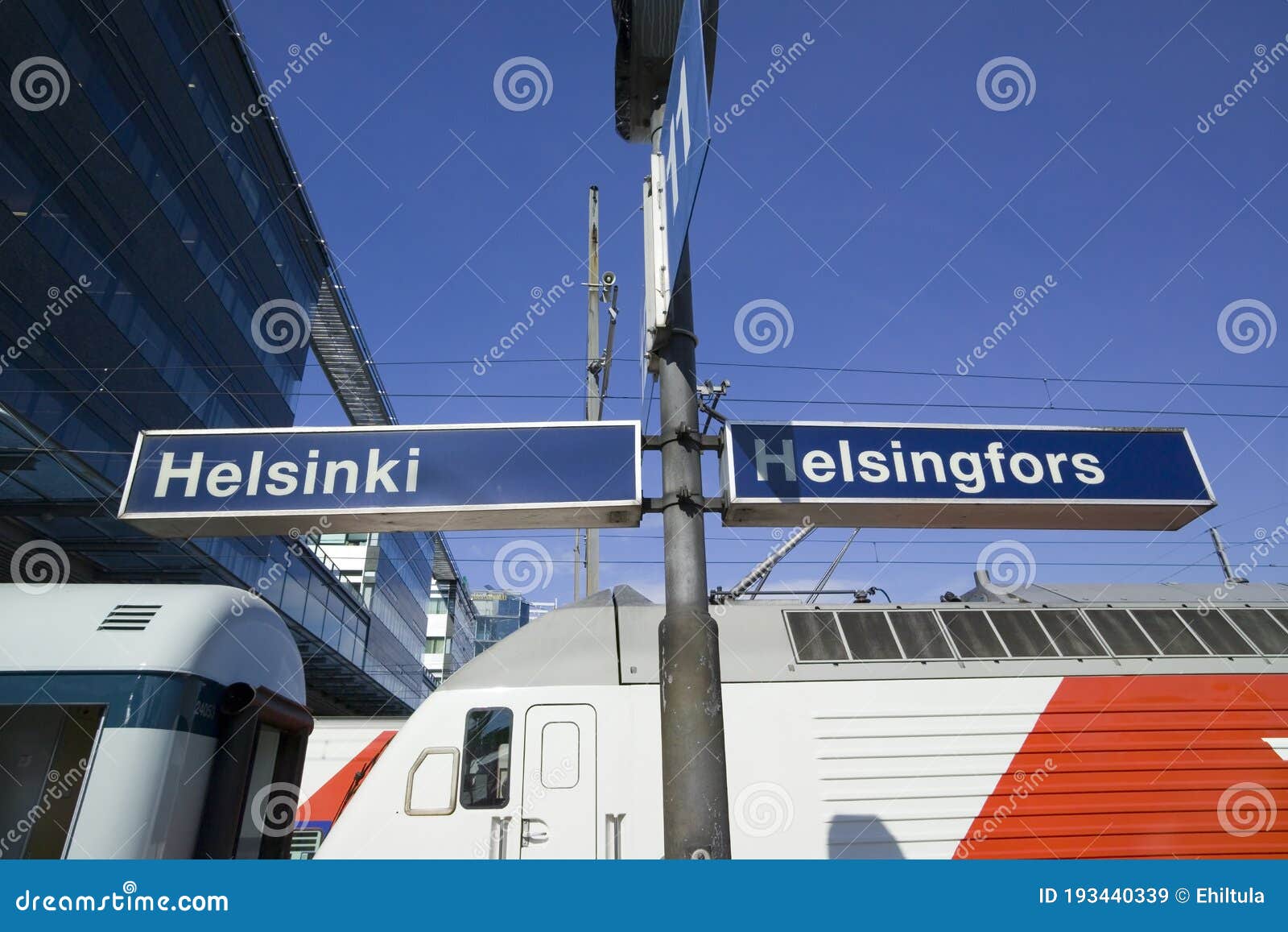 Helsinki Railway Station Sign Editorial Stock Image - Image of pole ...