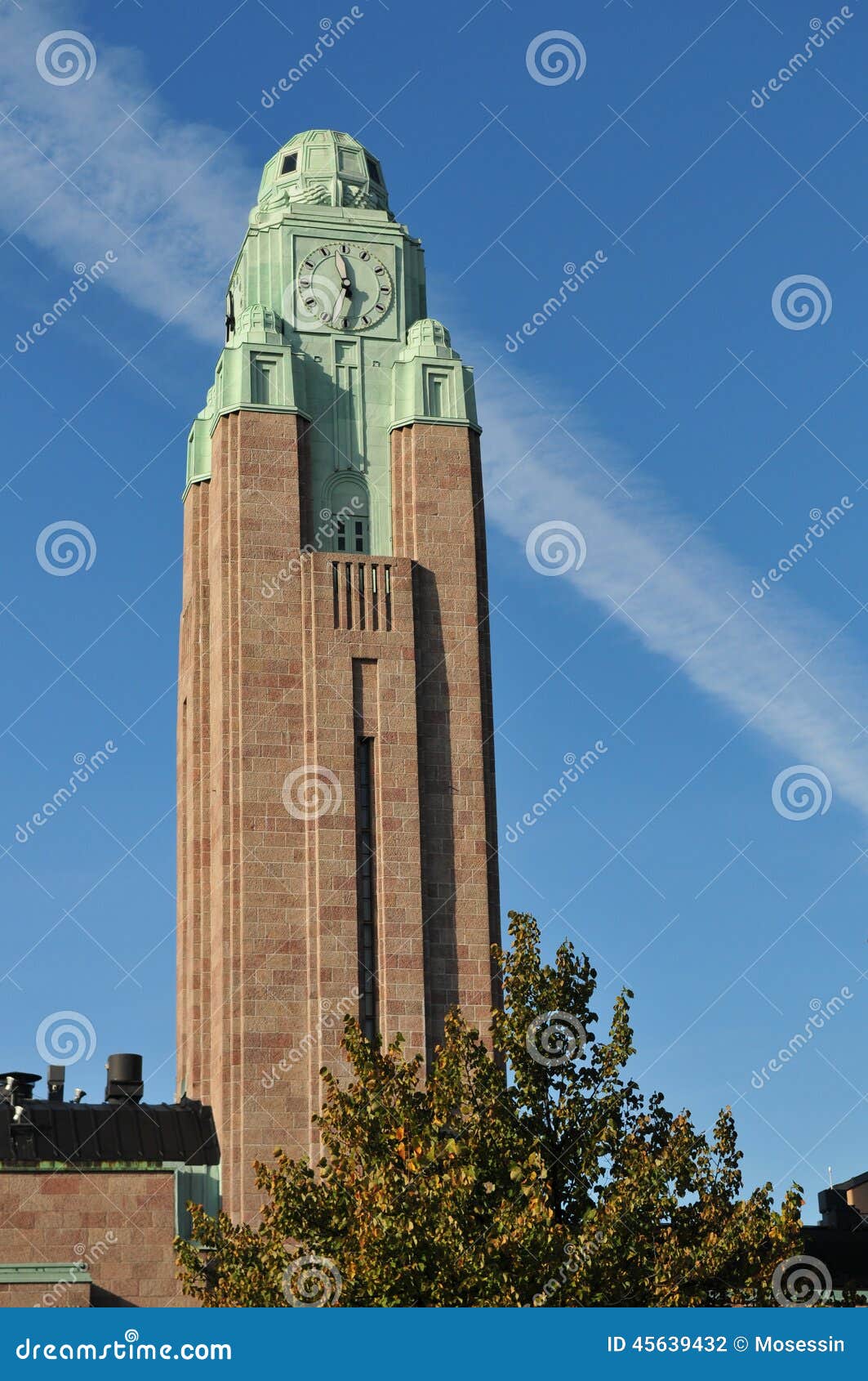Helsinki stone clock tower editorial photography. Image of steam - 45639432