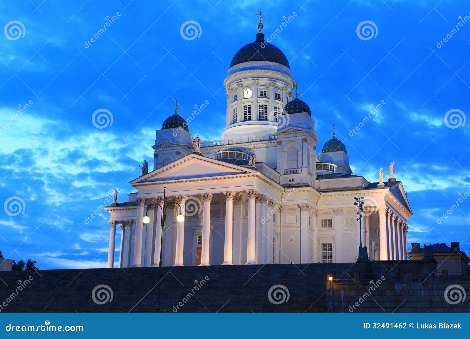 Helsinki at sunset stock photo. Image of sunset, evangelical - 32491462