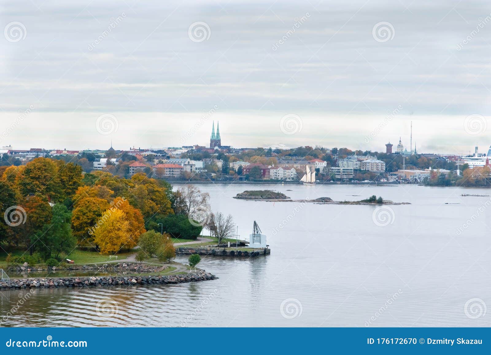 View of Helsinki from the Sea Stock Photo - Image of city, cityscape ...