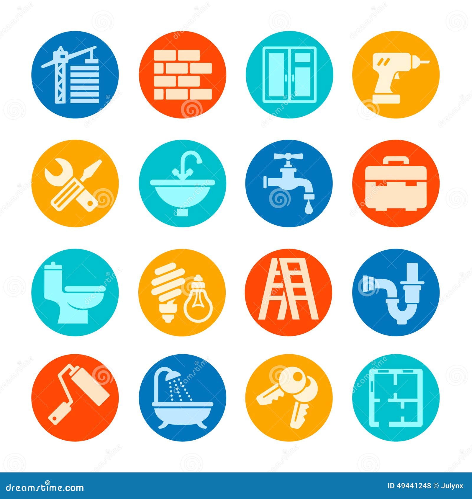 Hem- Reparationssymbolssamling Vektor Illustrationer - Illustration av ...